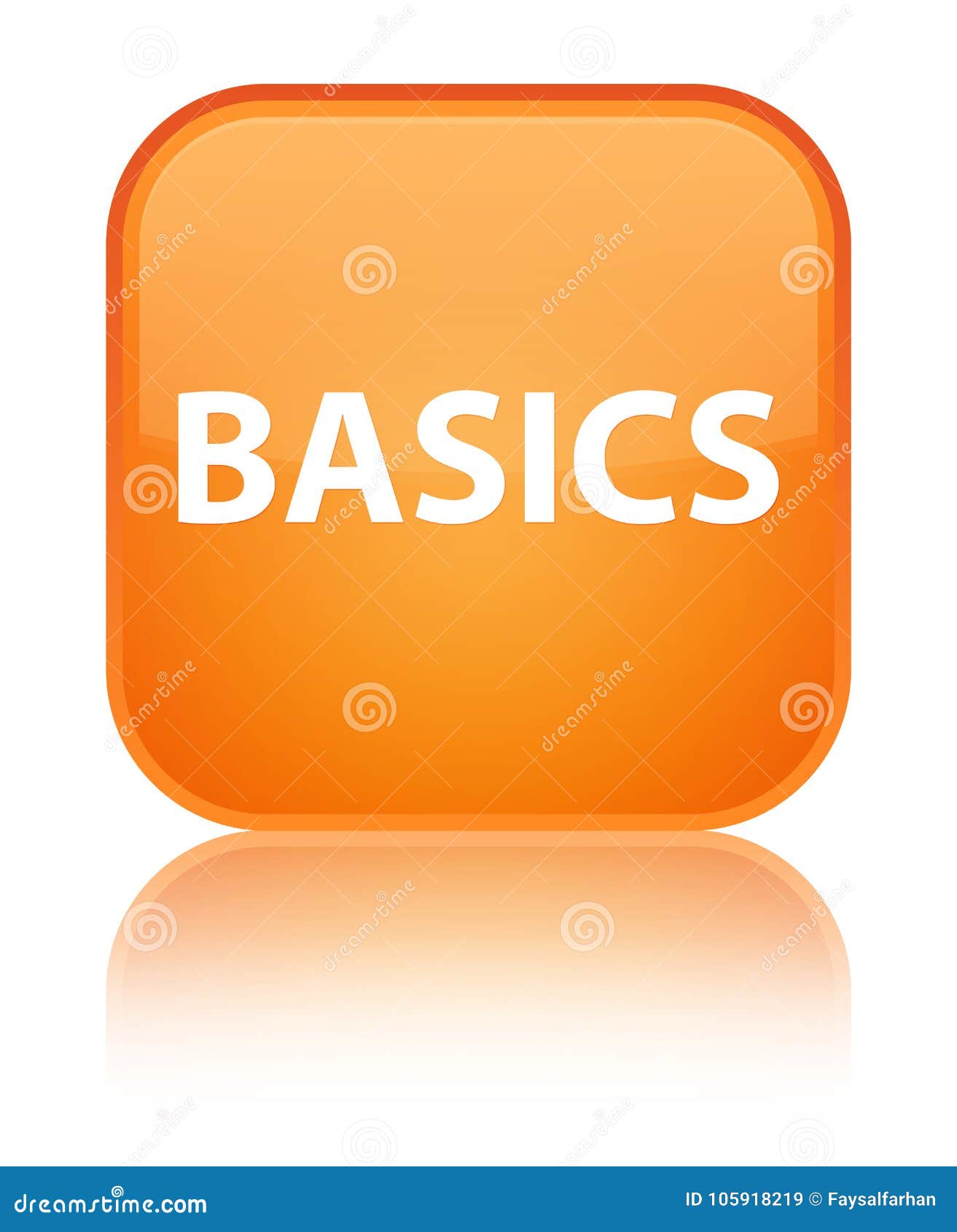 Basics Special Orange Square Button Stock Illustration - Illustration ...