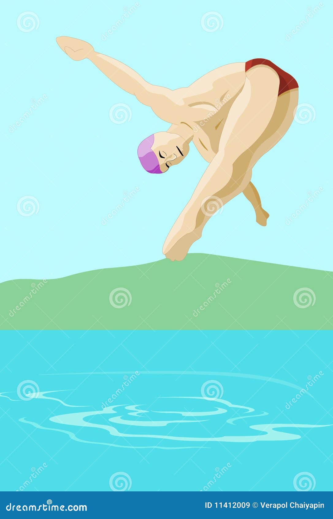 The Basics of Swimming Pool Diving Stock Illustration - Illustration of ...