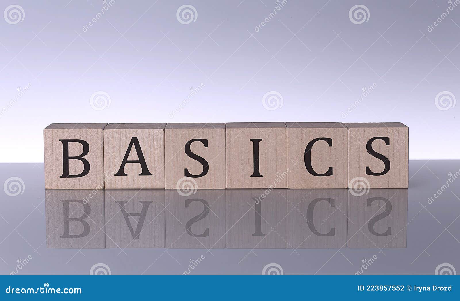 BASICS Word Made with Building Blocks Isolated on Grey Background Stock ...