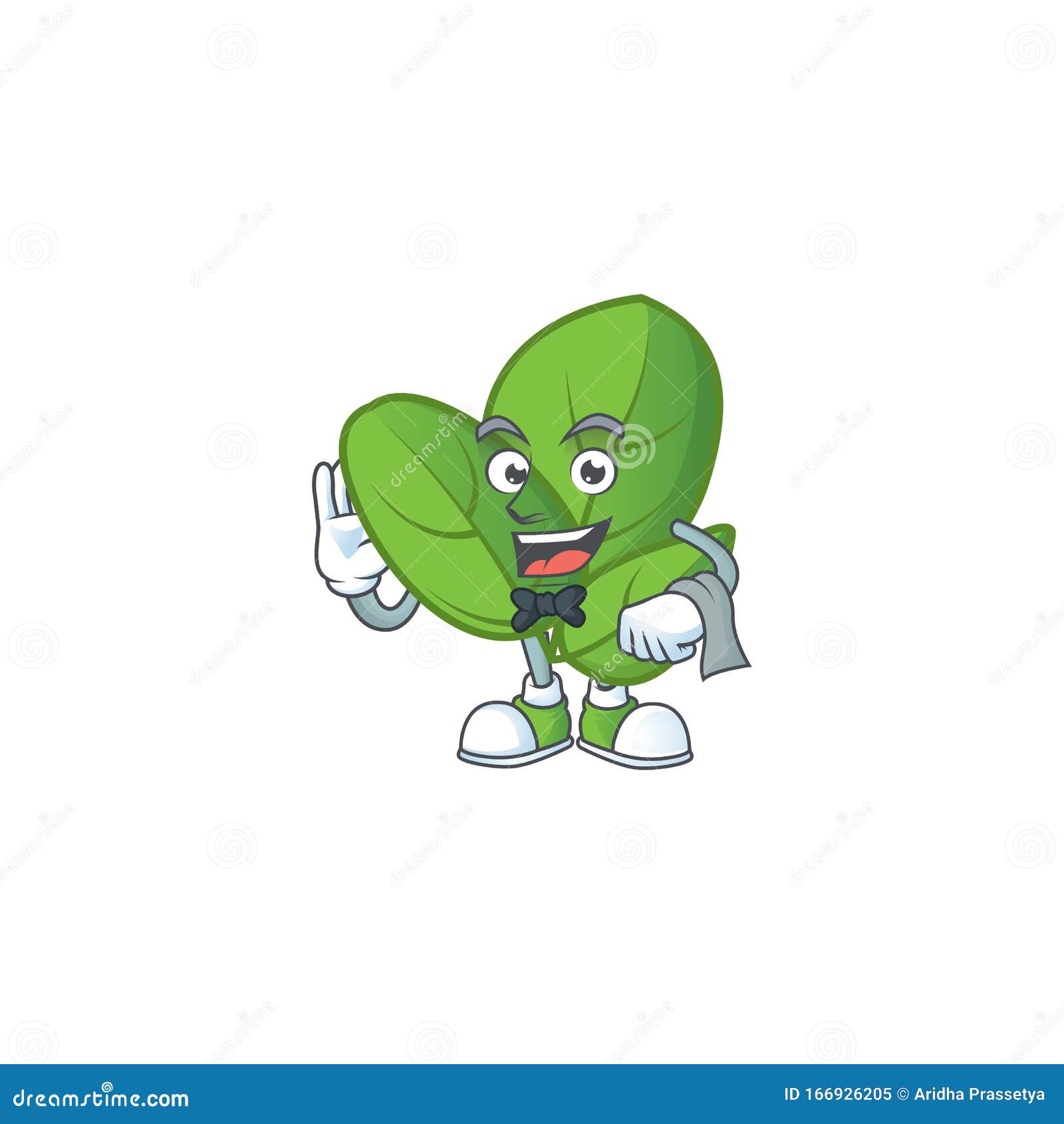 Basil Cartoon Character As a Waiter Look Stock Vector - Illustration of ...