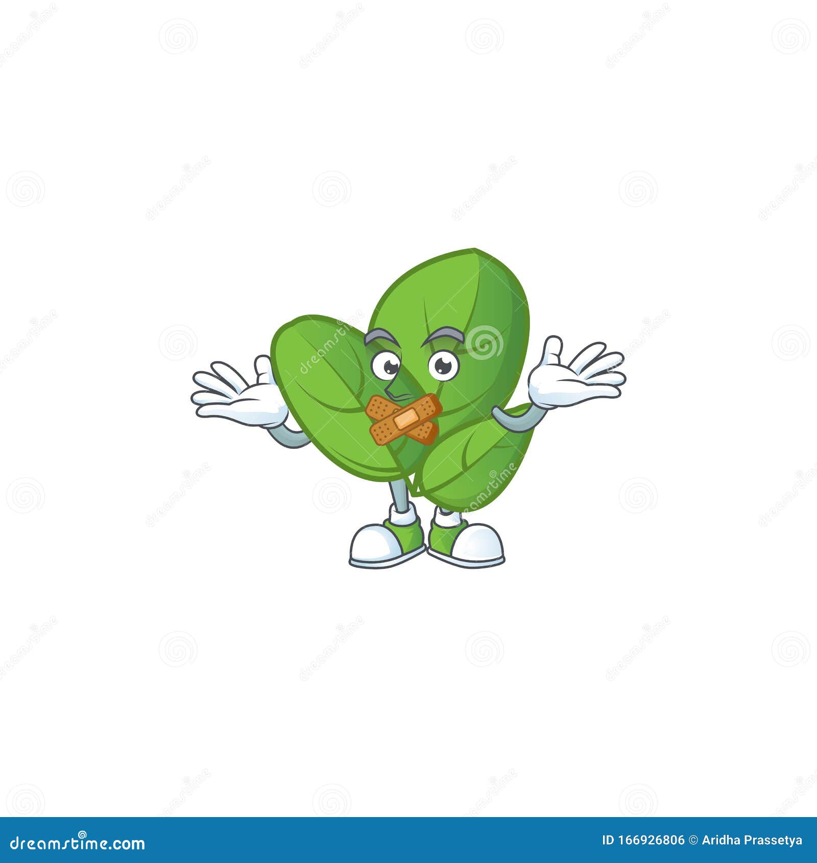 Basil Cartoon Character Style with Silent Gesture Stock Vector ...