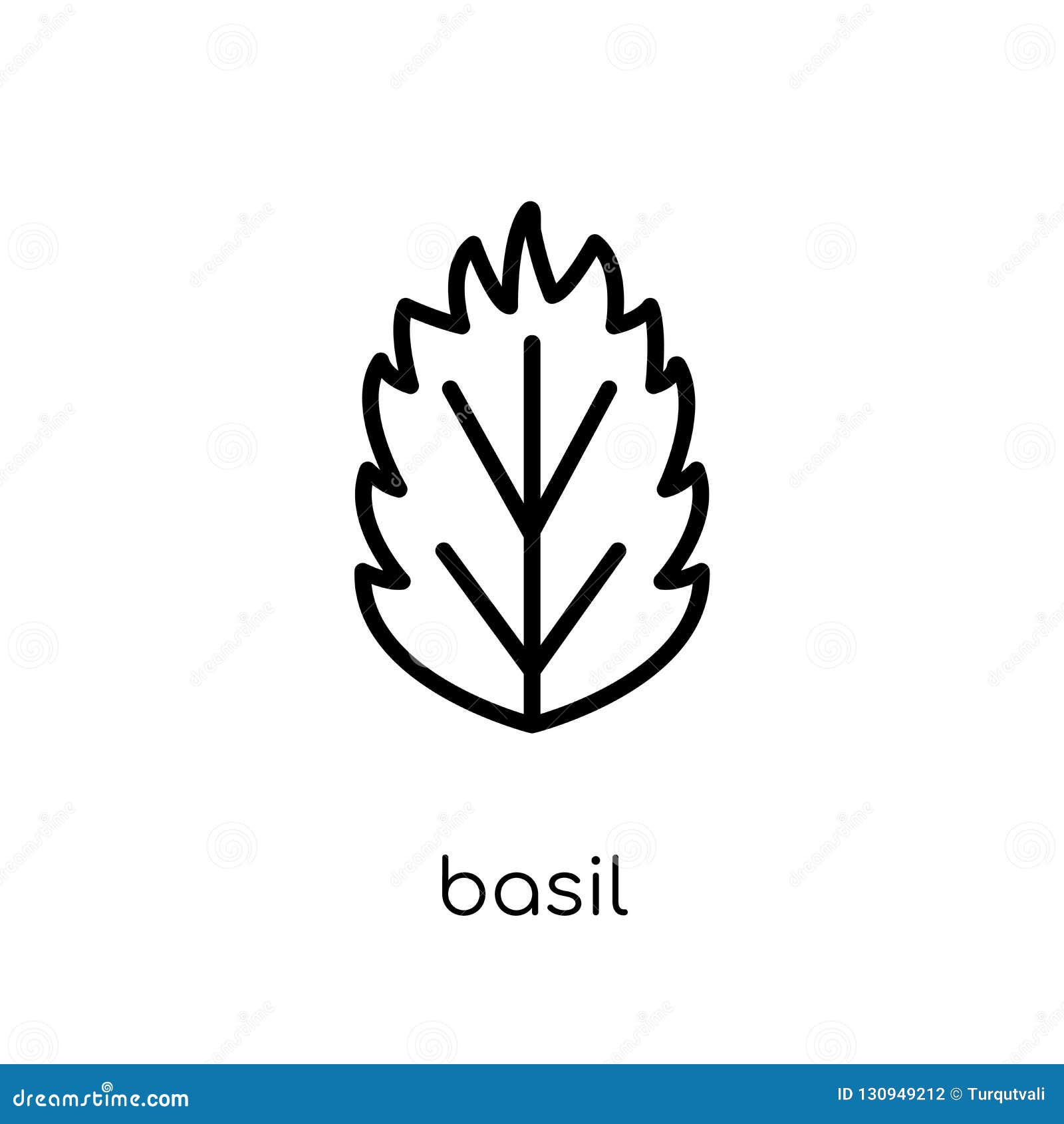 Basil Icon. Trendy Modern Flat Linear Vector Basil Icon on White Stock ...