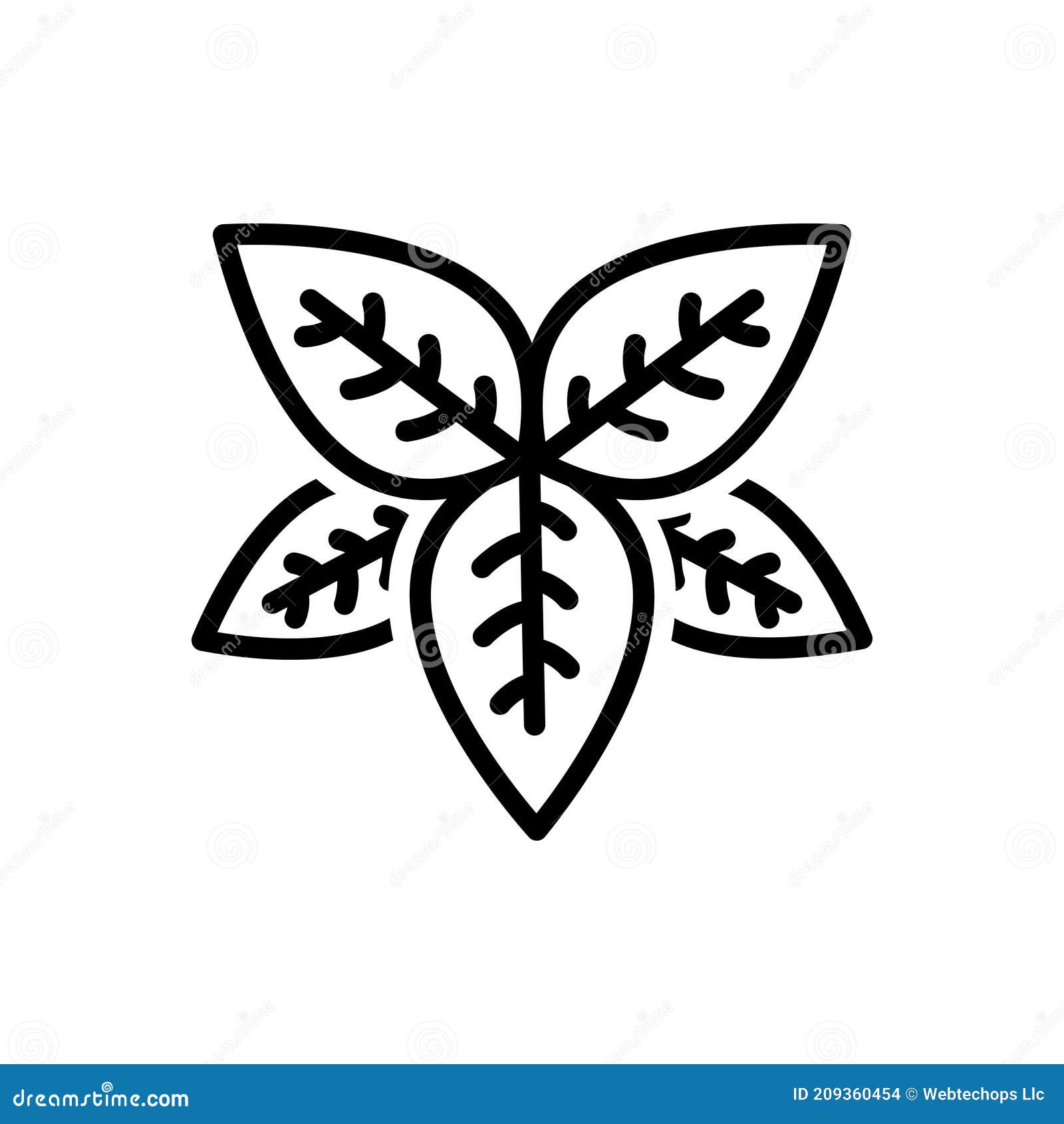 Tulsi-Basil Ayurvedic Herb Digital Art Illustration With Text Isolated ...