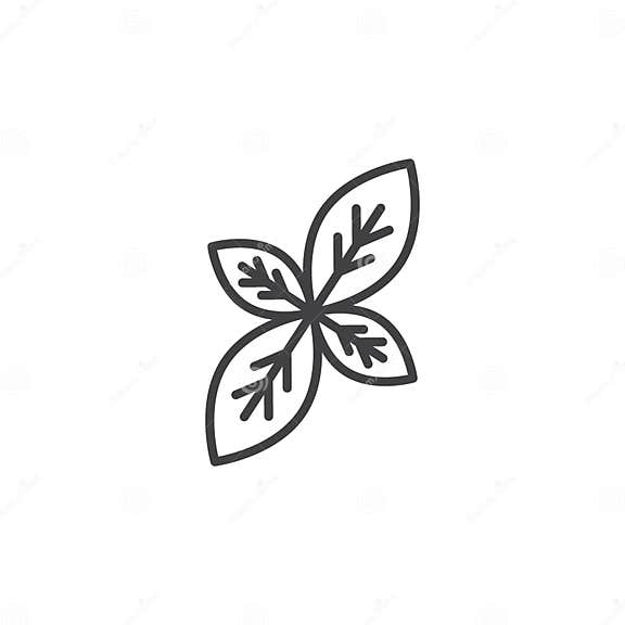 Basil Icon Vector Set on White Background Stock Vector - Illustration ...