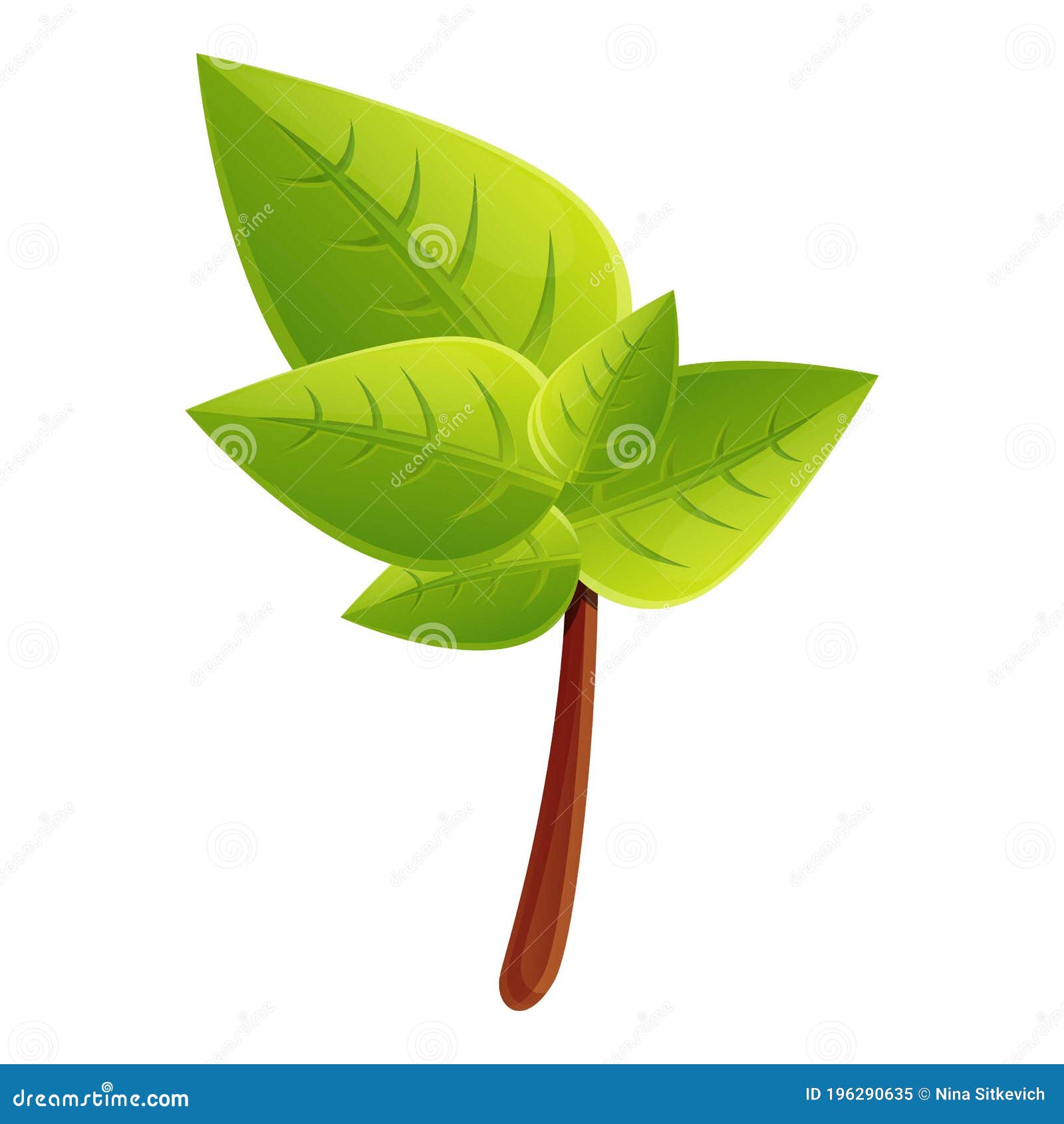 Basil Leaf Icon, Cartoon Style Stock Vector - Illustration of organic ...