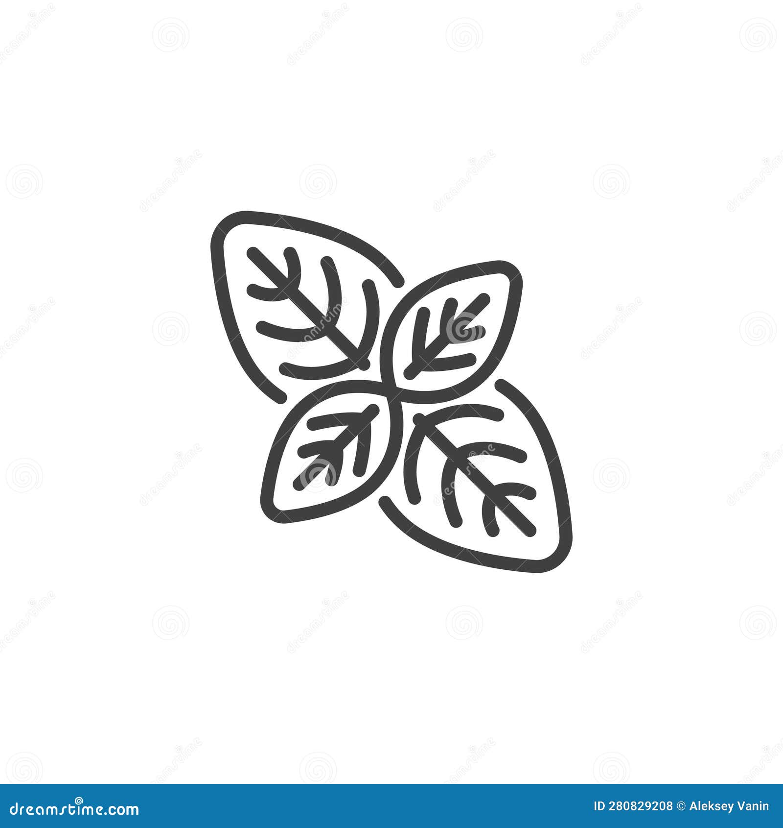 Basil leaf line icon stock illustration. Illustration of line - 280829208