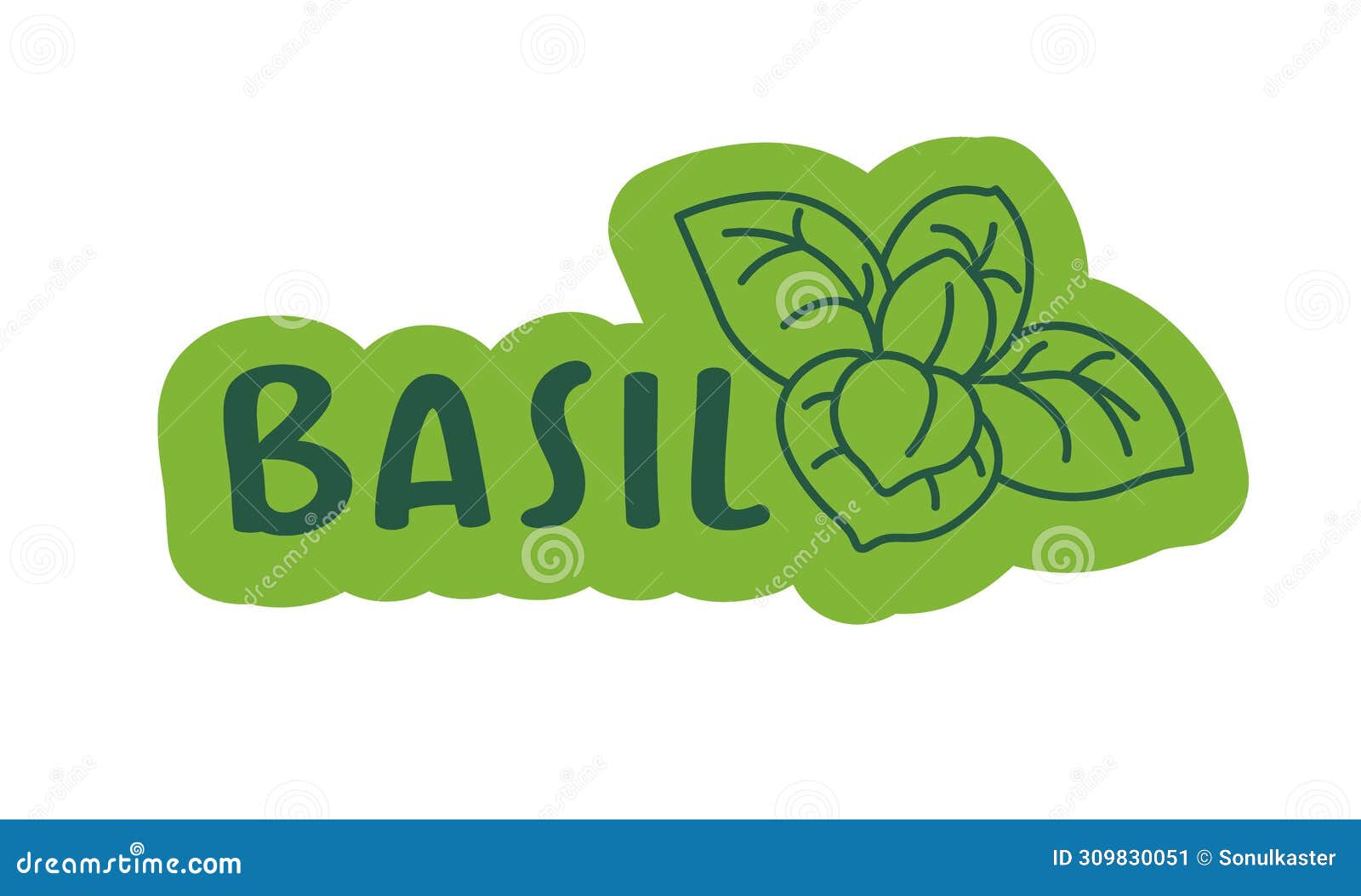 Basil Leaf Vector Artwork Sticker Stock Illustration - Illustration of ...