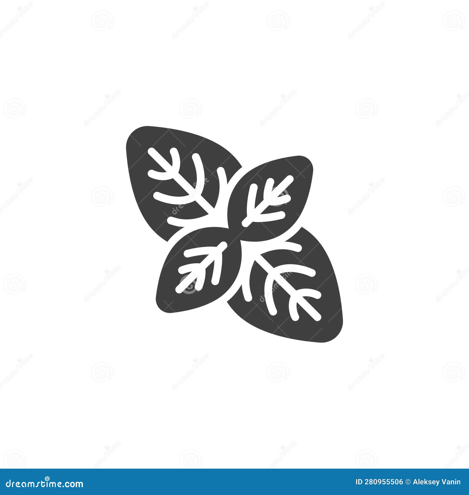 Basil leaf vector icon stock vector. Illustration of vector - 280955506