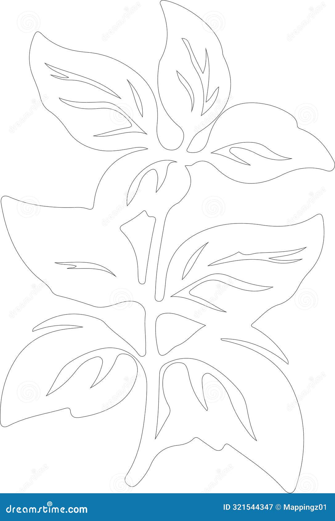 Basil Outline Silhouette Generative Ai Stock Vector - Illustration of ...