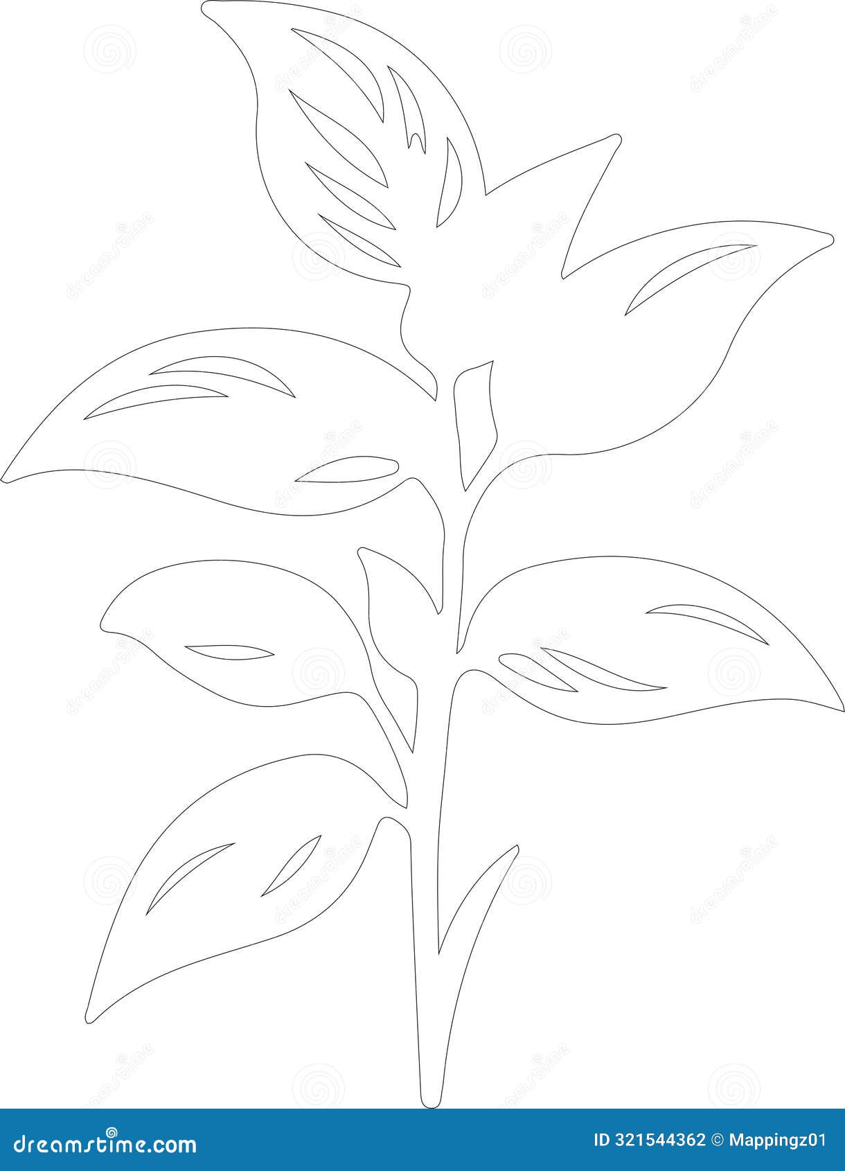 Basil Outline Silhouette Generative Ai Stock Vector - Illustration of ...