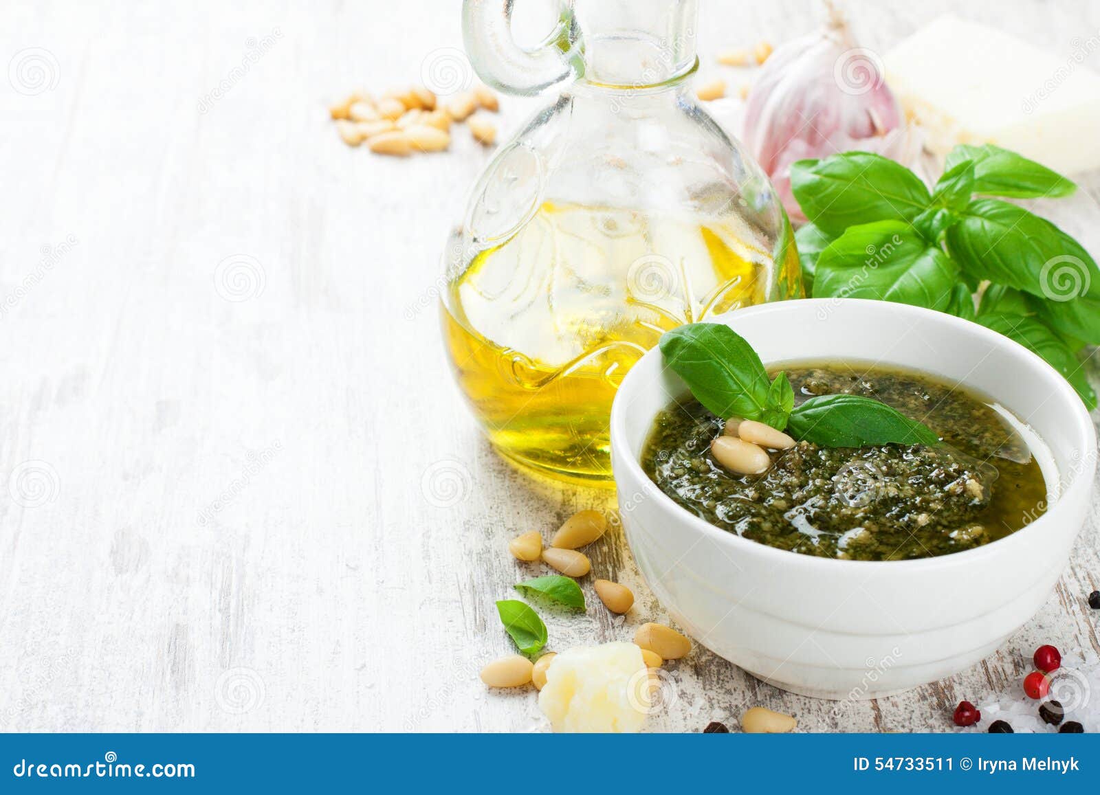 Basil Pesto Sauce And Fresh Ingredients Stock Image Image Of Healthy