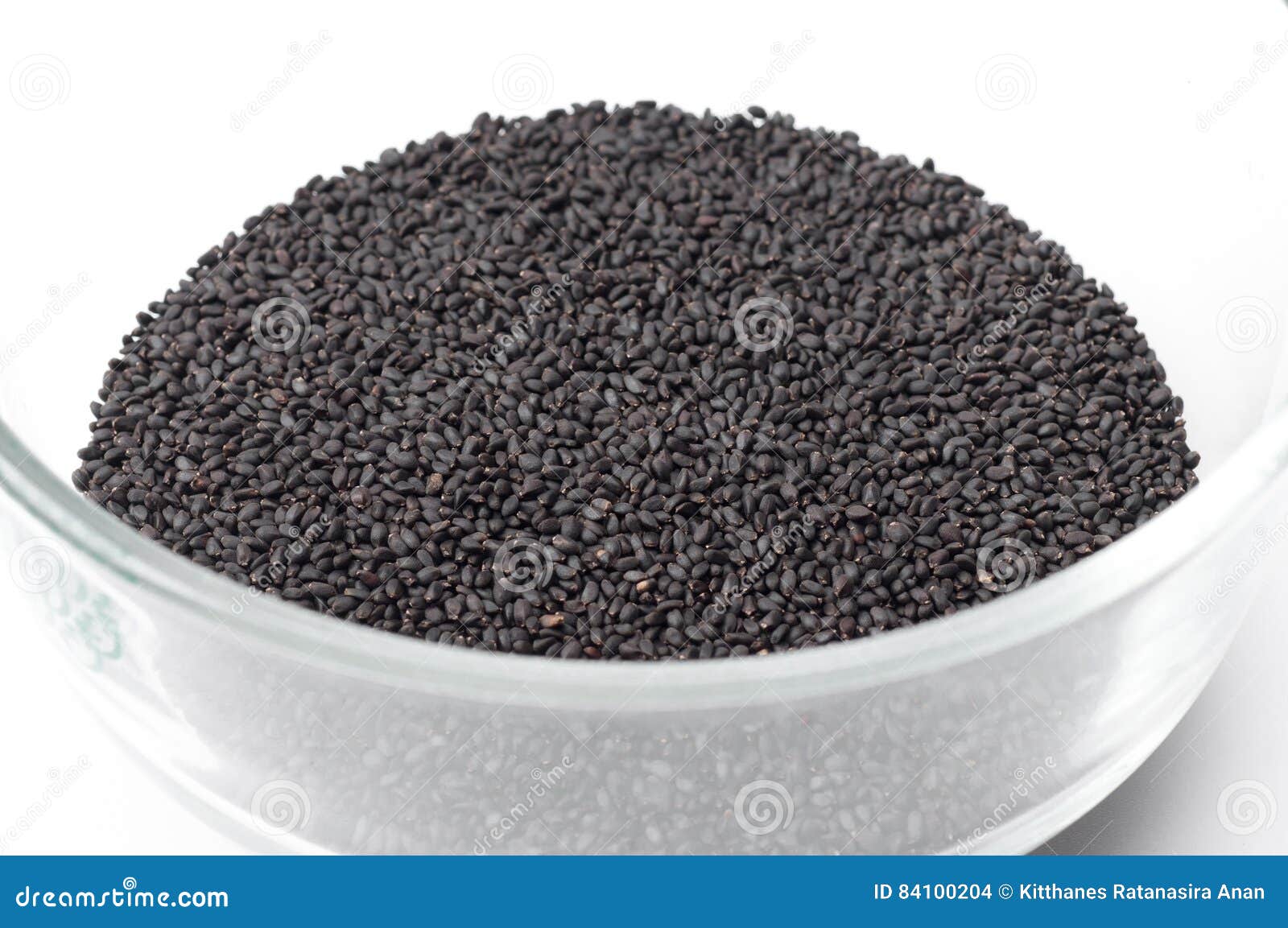 Basil Seeds Close Up Shot on White Background. Stock Photo - Image of ...