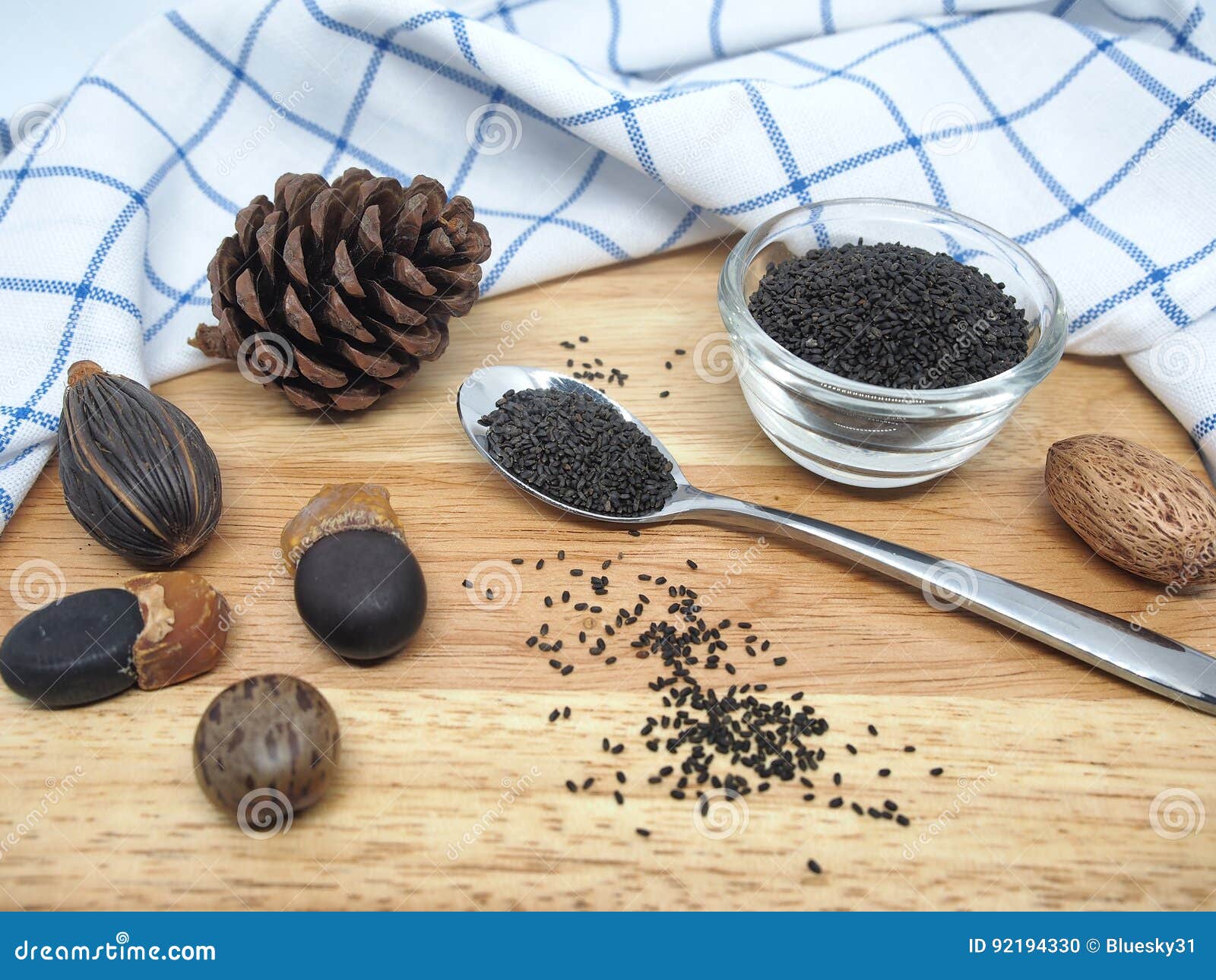 Basil seeds stock photo. Image of food, grain, botany - 92194330