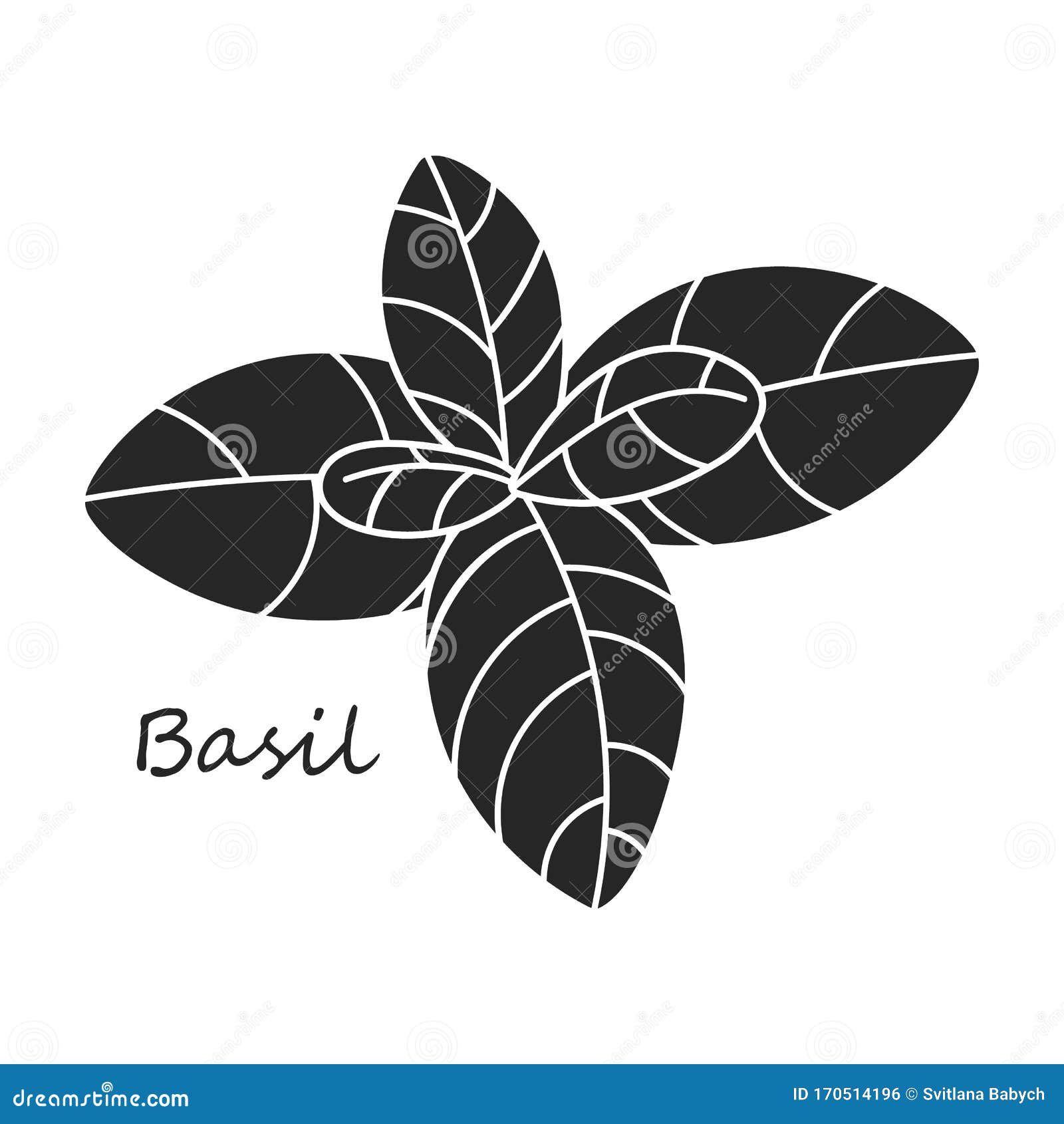 Basil Vector Icon.Black,simple Vector Icon Isolated On White Background ...