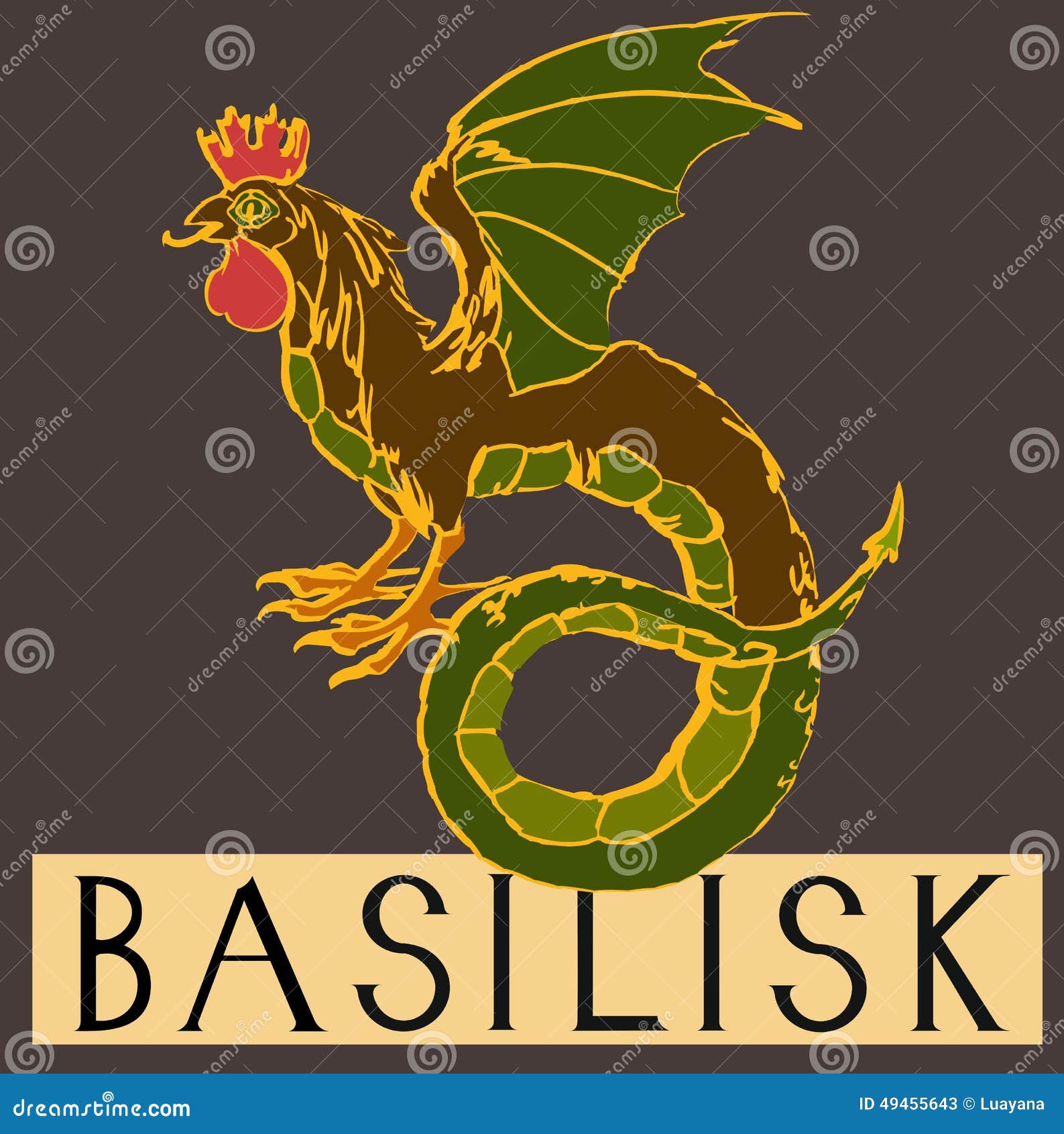 Basilic avec le titre illustration de vecteur. Illustration du légende ...