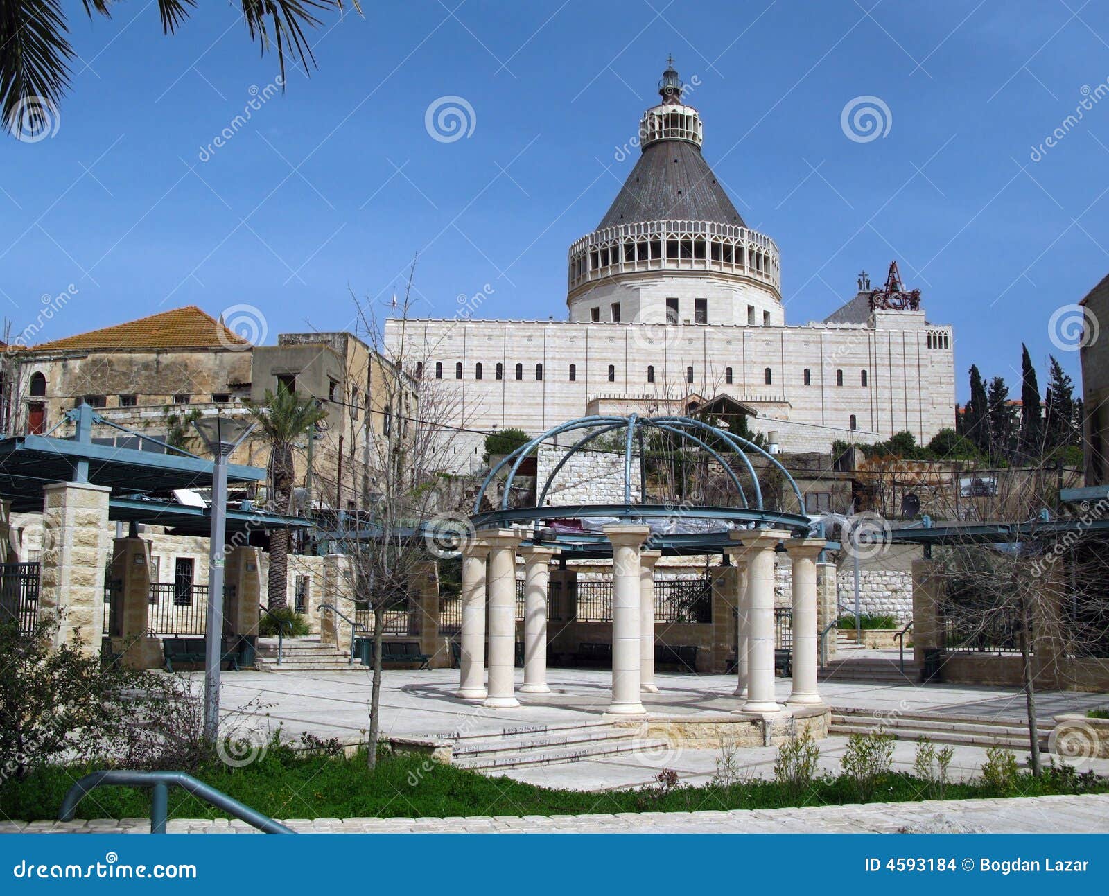 Basilica of the Annunciation, Nazareth, Israel Stock Photo - Image of ...