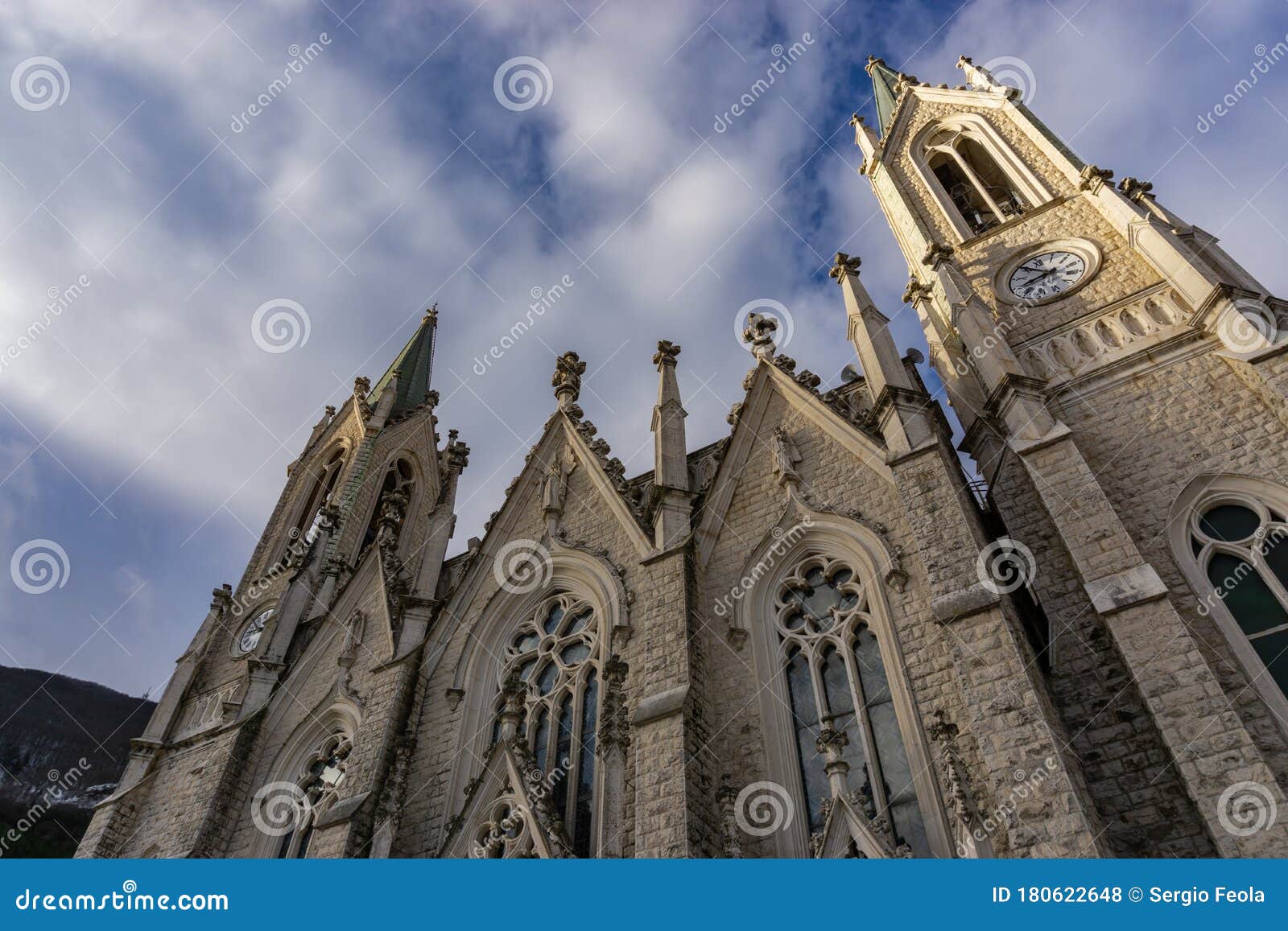 Basilica of Castelpetroso stock photo. Image of tower - 180622648
