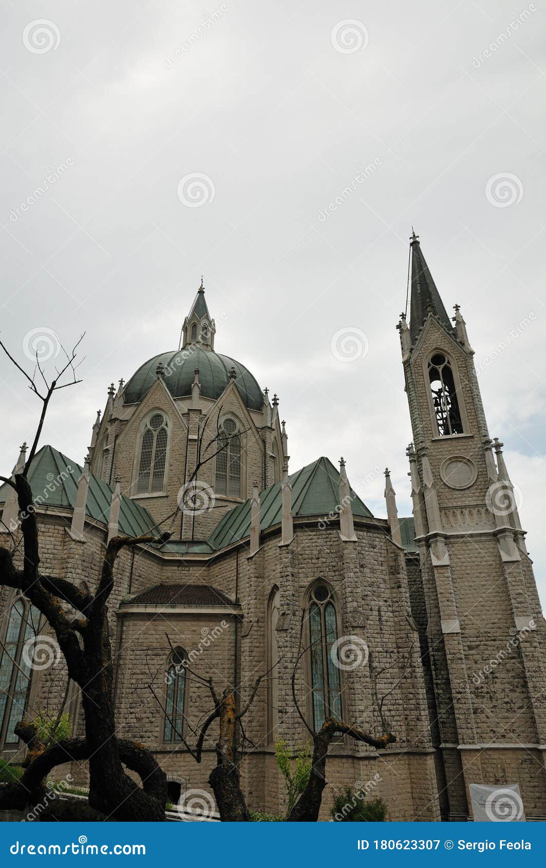 Basilica of Castelpetroso stock image. Image of dome - 180623307