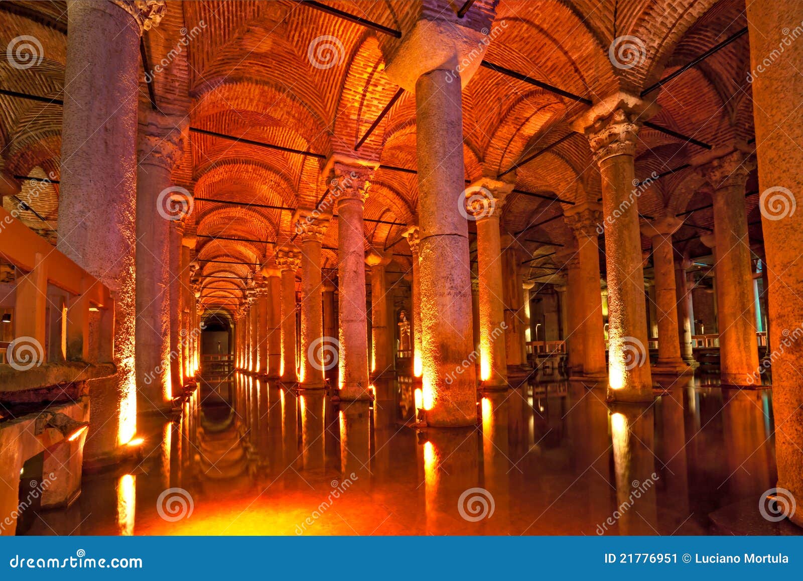 Basilica Cistern, Istanbul, Turkey. Stock Image - Image of illuminated ...