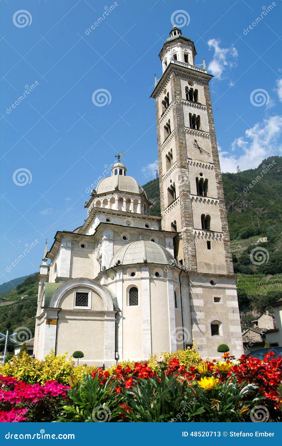 Basilica of Madonna at Tirano Stock Image - Image of tirano, church ...