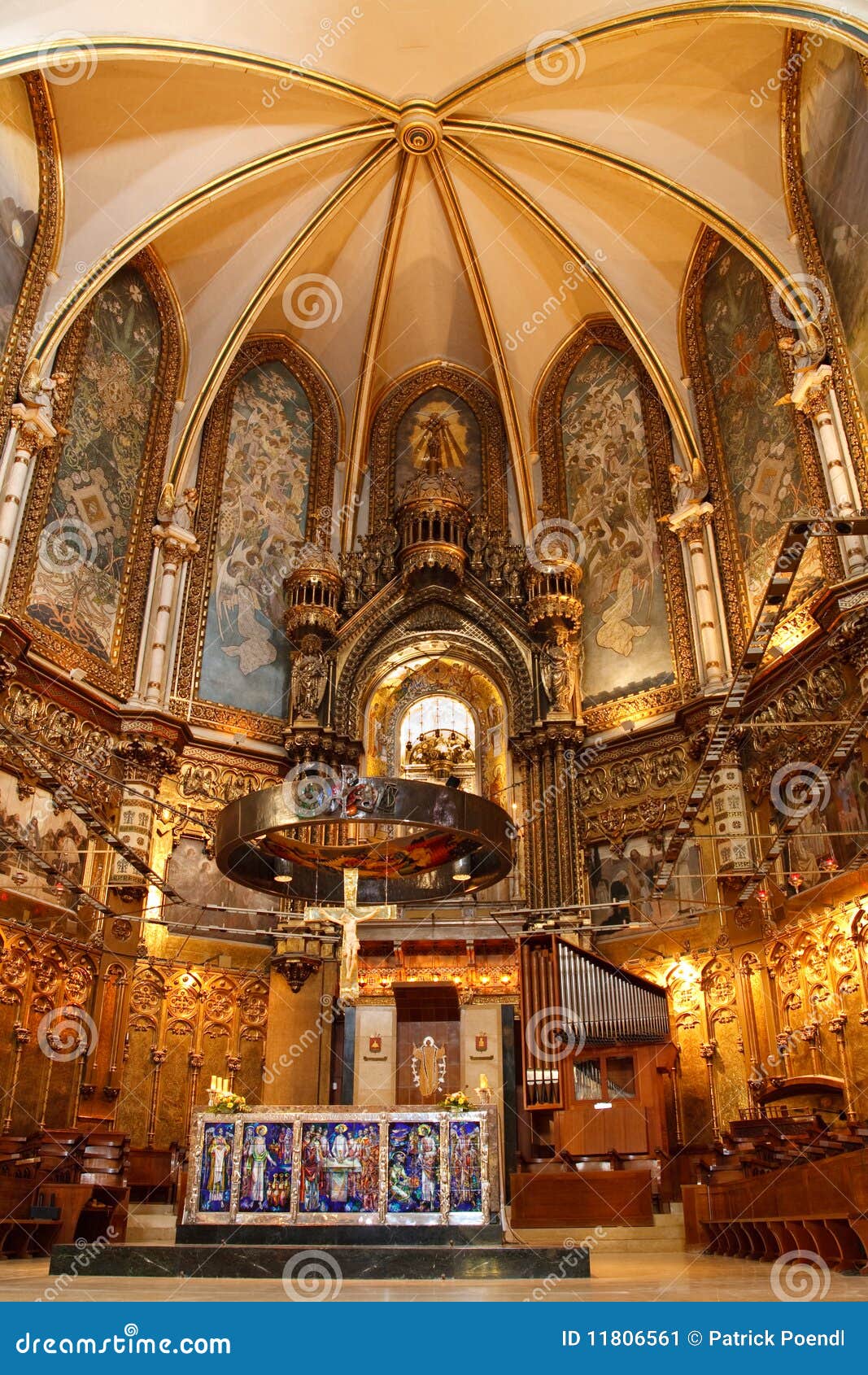 Basilica at Montserrat Monastery Near Barcelona Stock Image - Image of ...