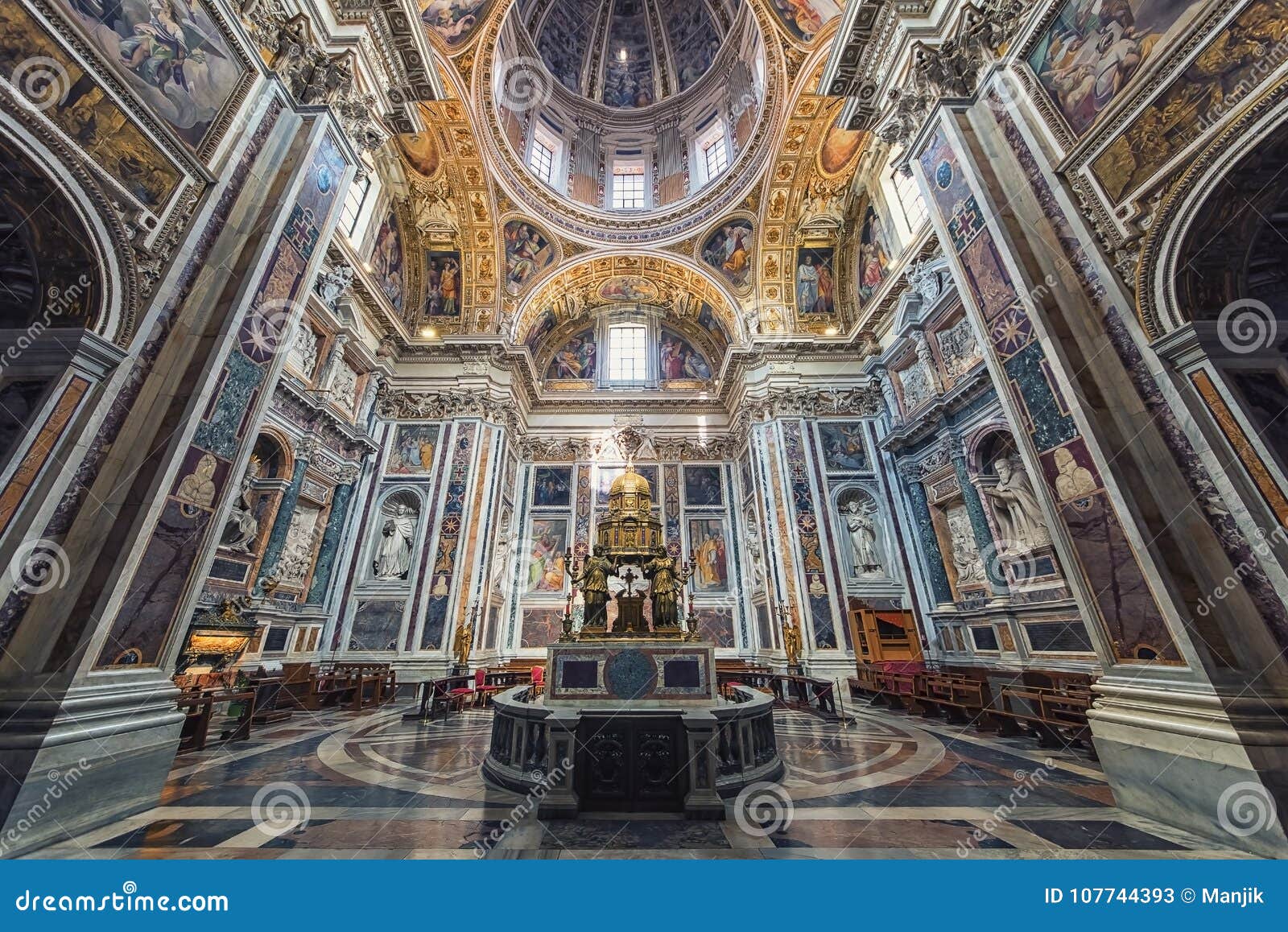 Basilica Papale Di Santa Maria Maggiore Church Clock Tower Stock Photo ...