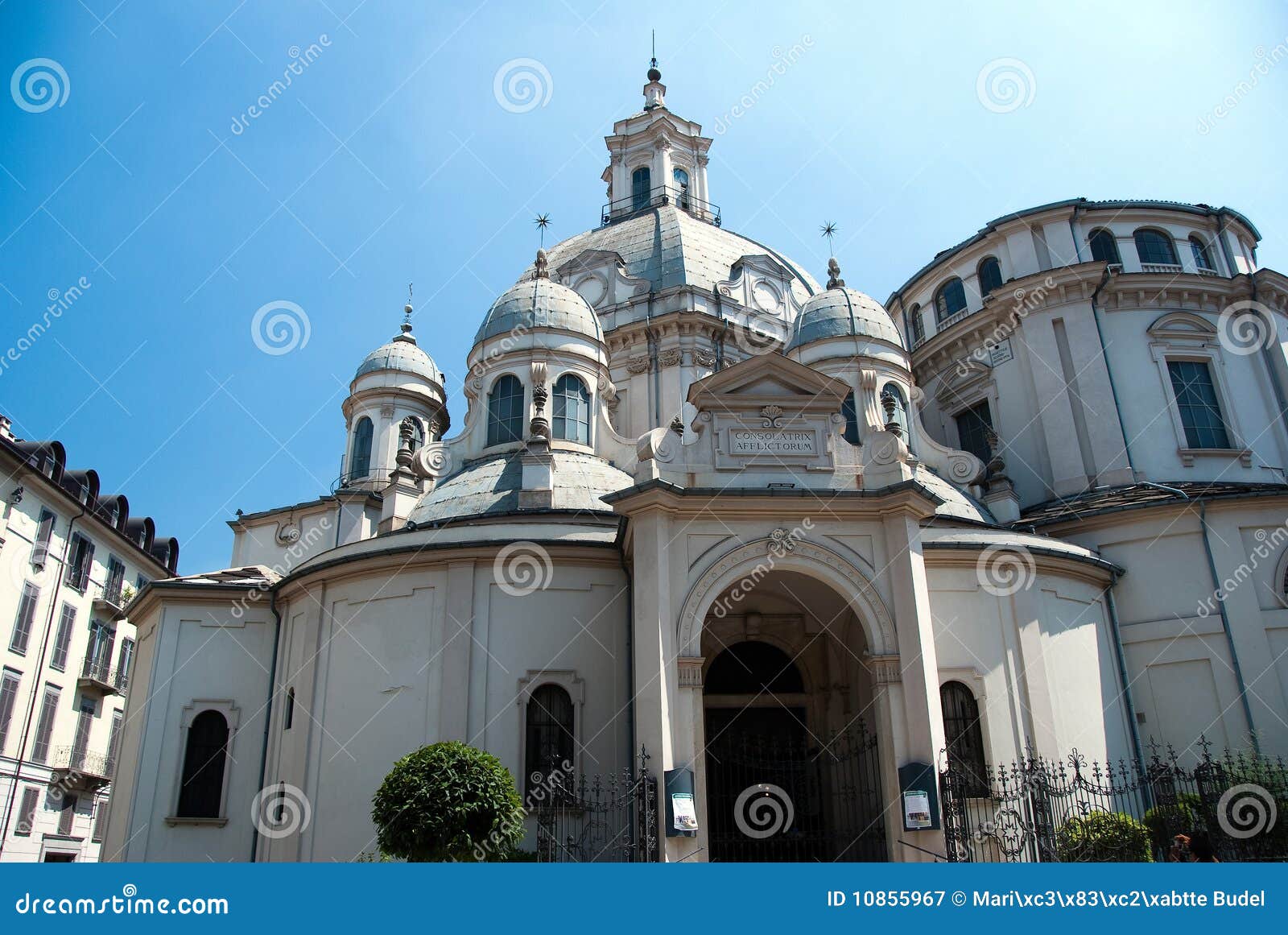 Basilica Santuario La Consolata Stock Image - Image of church, blue ...