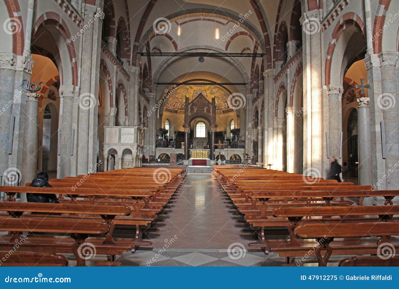 Romanic Basilica Church Interior Stock Photo | CartoonDealer.com #80804502
