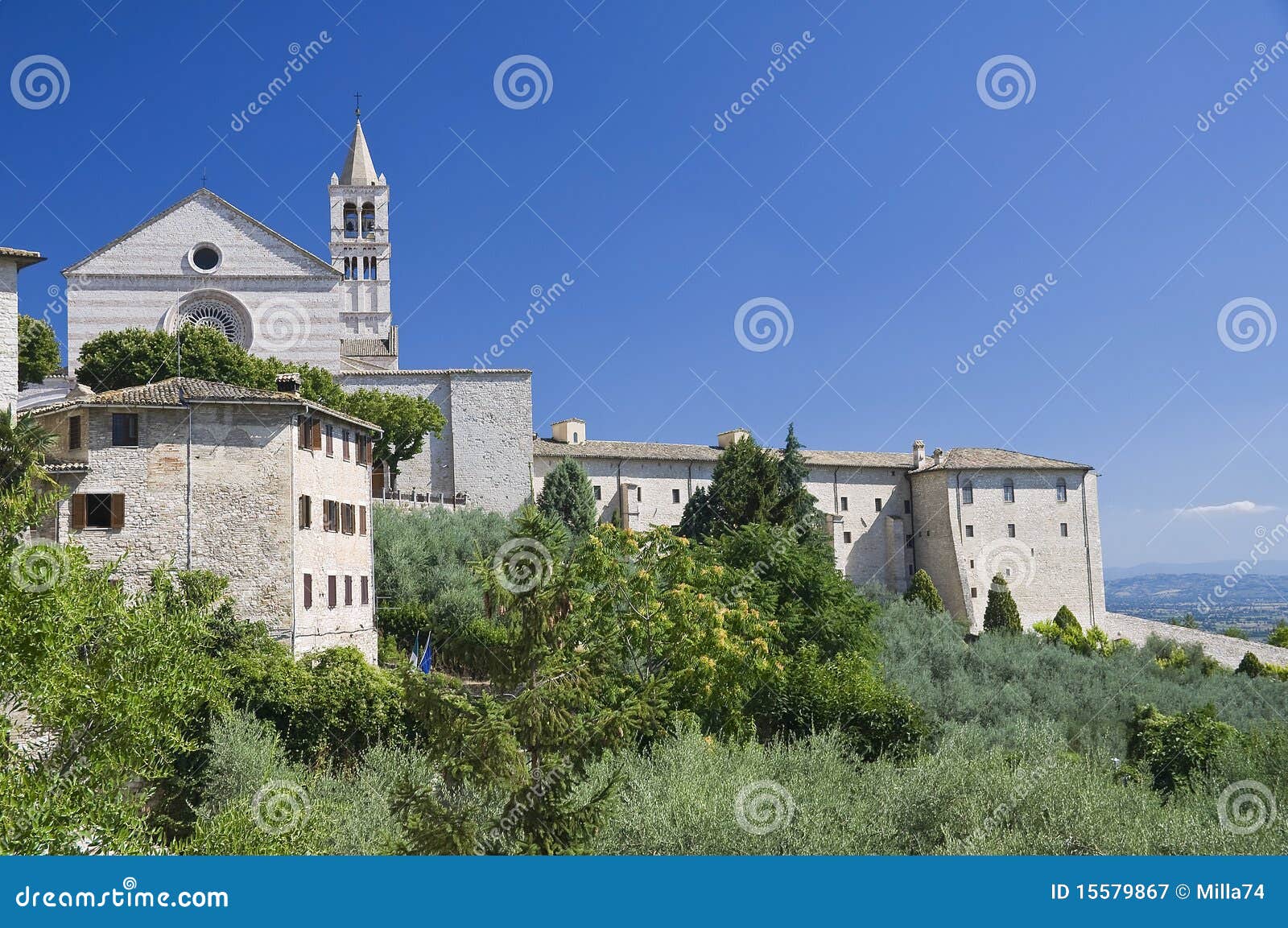 Basilica of St. Chiara. Assisi. Umbria Stock Image - Image of basilica ...