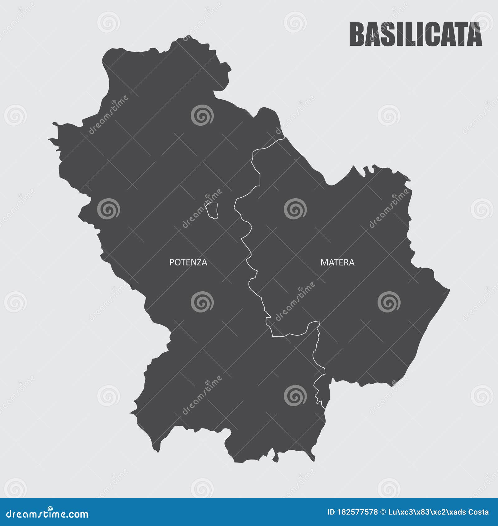 Basilicata region map stock illustration. Illustration of county ...