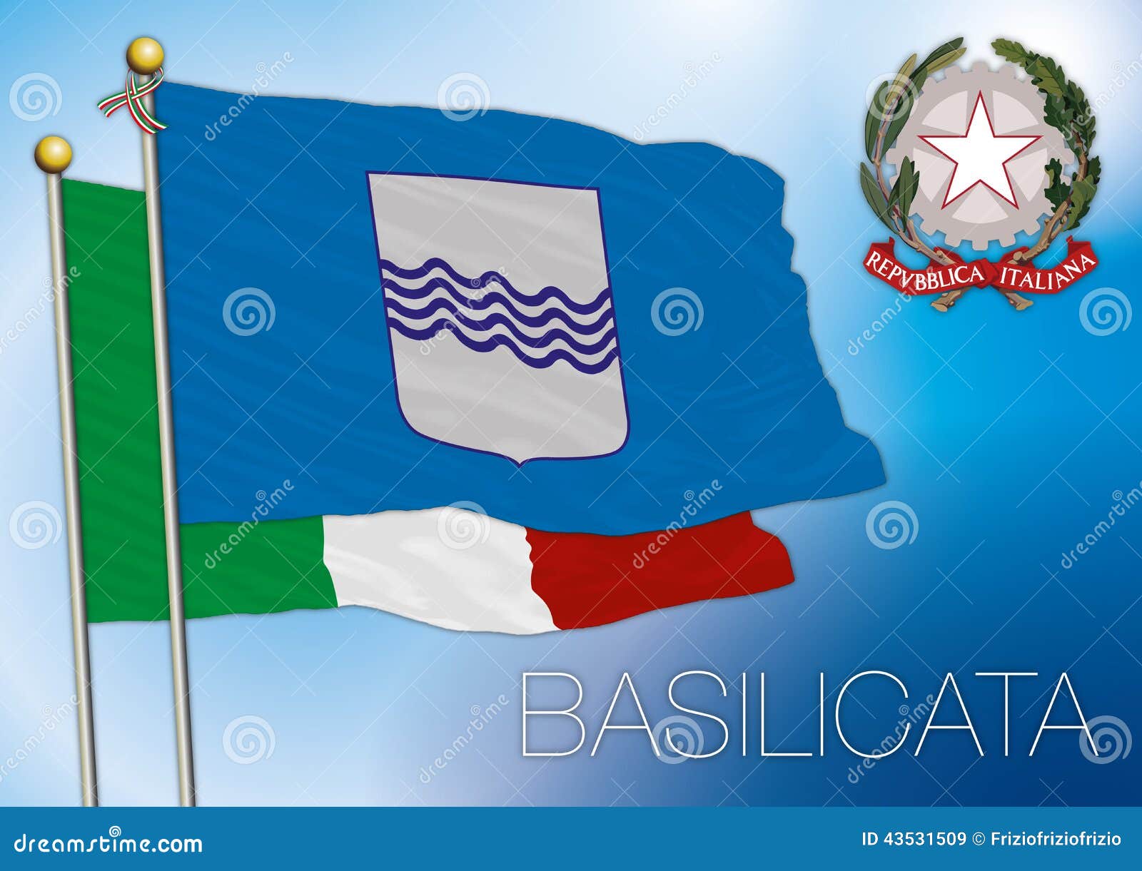 Basilicata Regional Flag, Italy Stock Vector - Illustration of flag ...