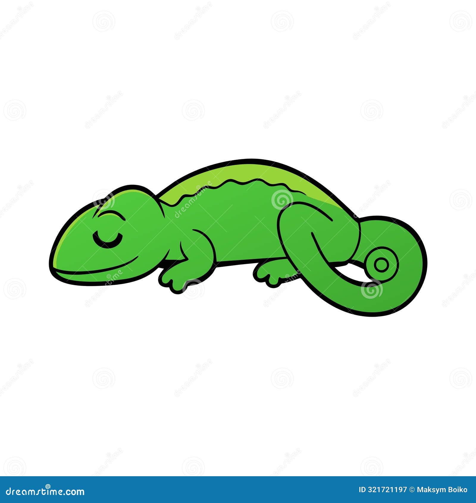 Basilisk Lizard Sleeps Icon Vector Illustration Stock Vector ...