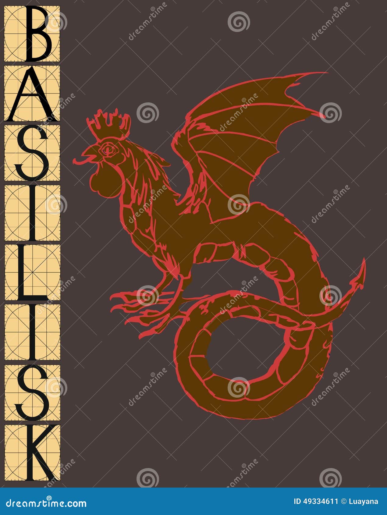Basilisk Outline Outline Silhouette Generative Ai Cartoon Vector ...