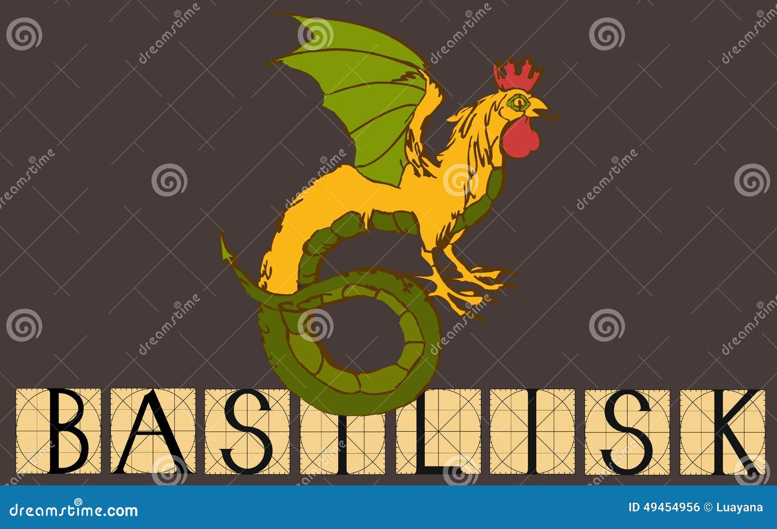 Basilisk with title stock vector. Illustration of archaic - 49454956