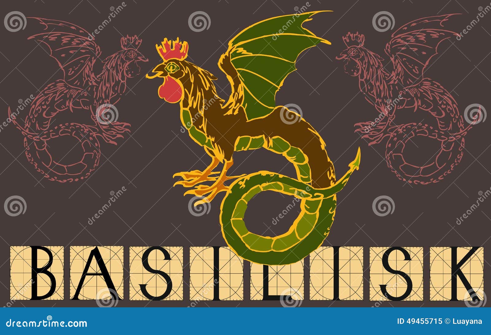 Basilisk Outline Outline Silhouette Generative Ai Cartoon Vector ...