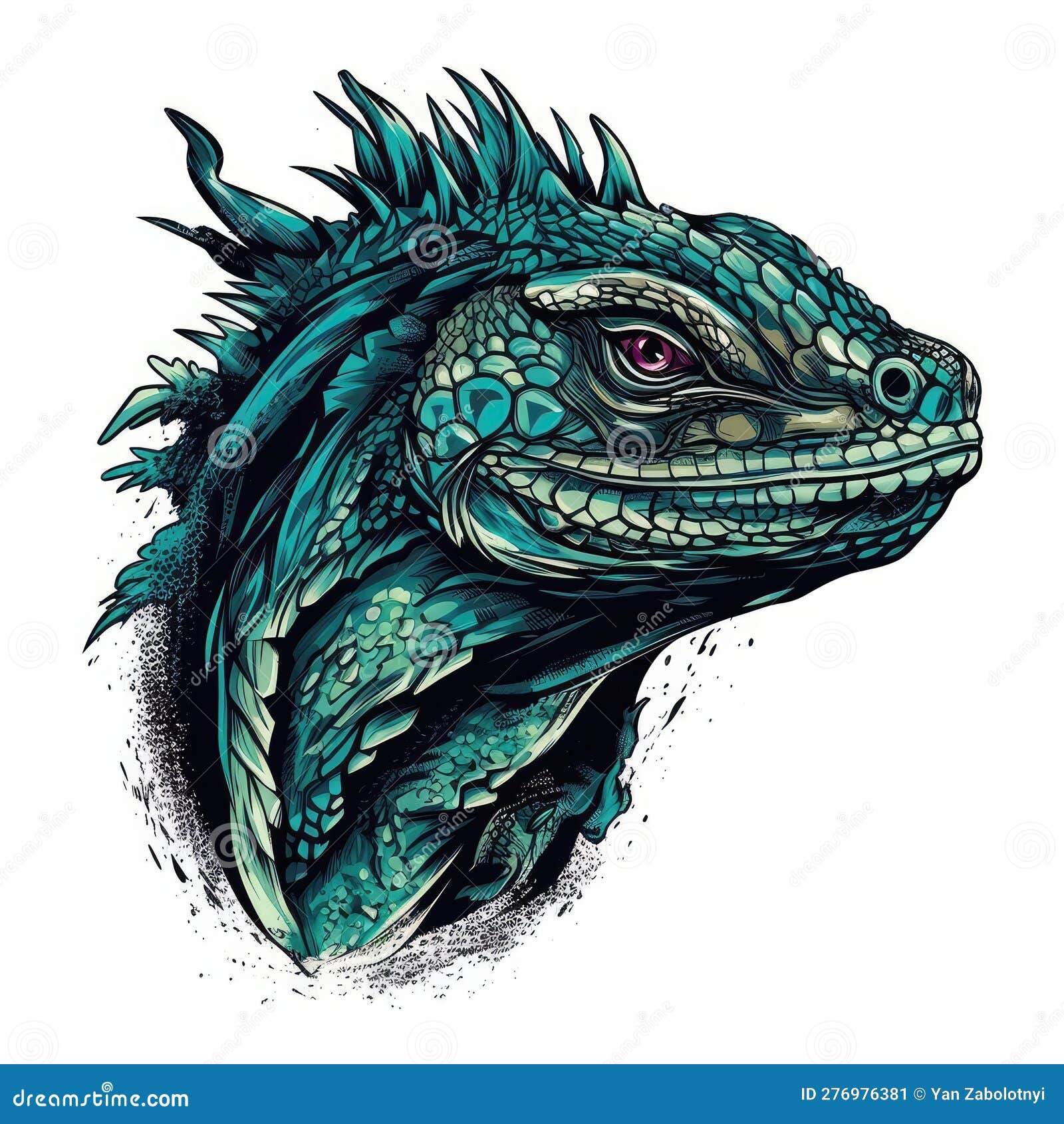 Basilisk on White Background Logo. Generative AI Stock Illustration ...