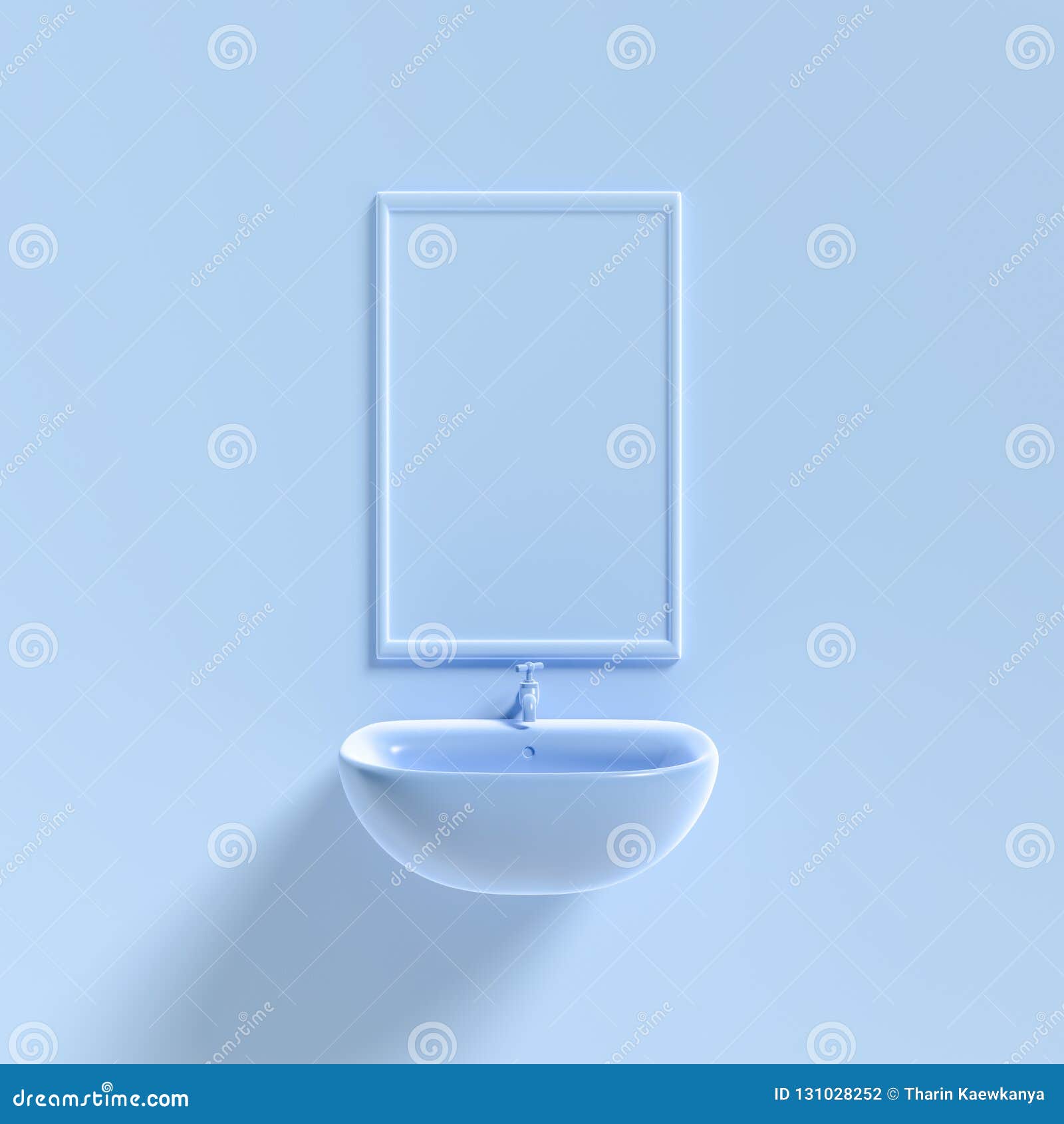 Basin and mirror mock-up stock illustration. Illustration of bath ...