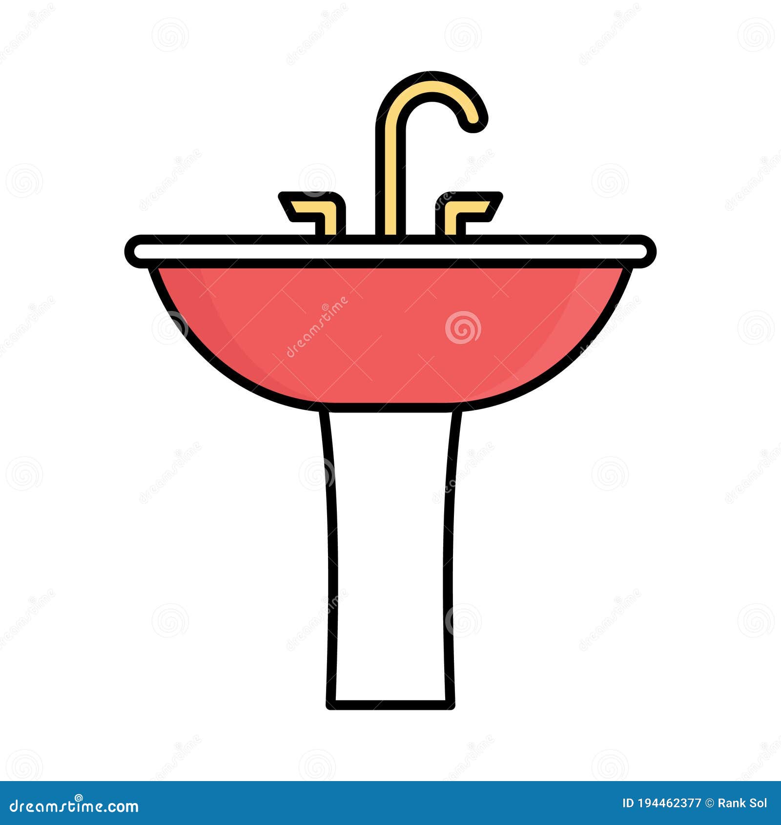 Basin Outline with Fill Color Vector Icon Which Can Easily Modify or ...