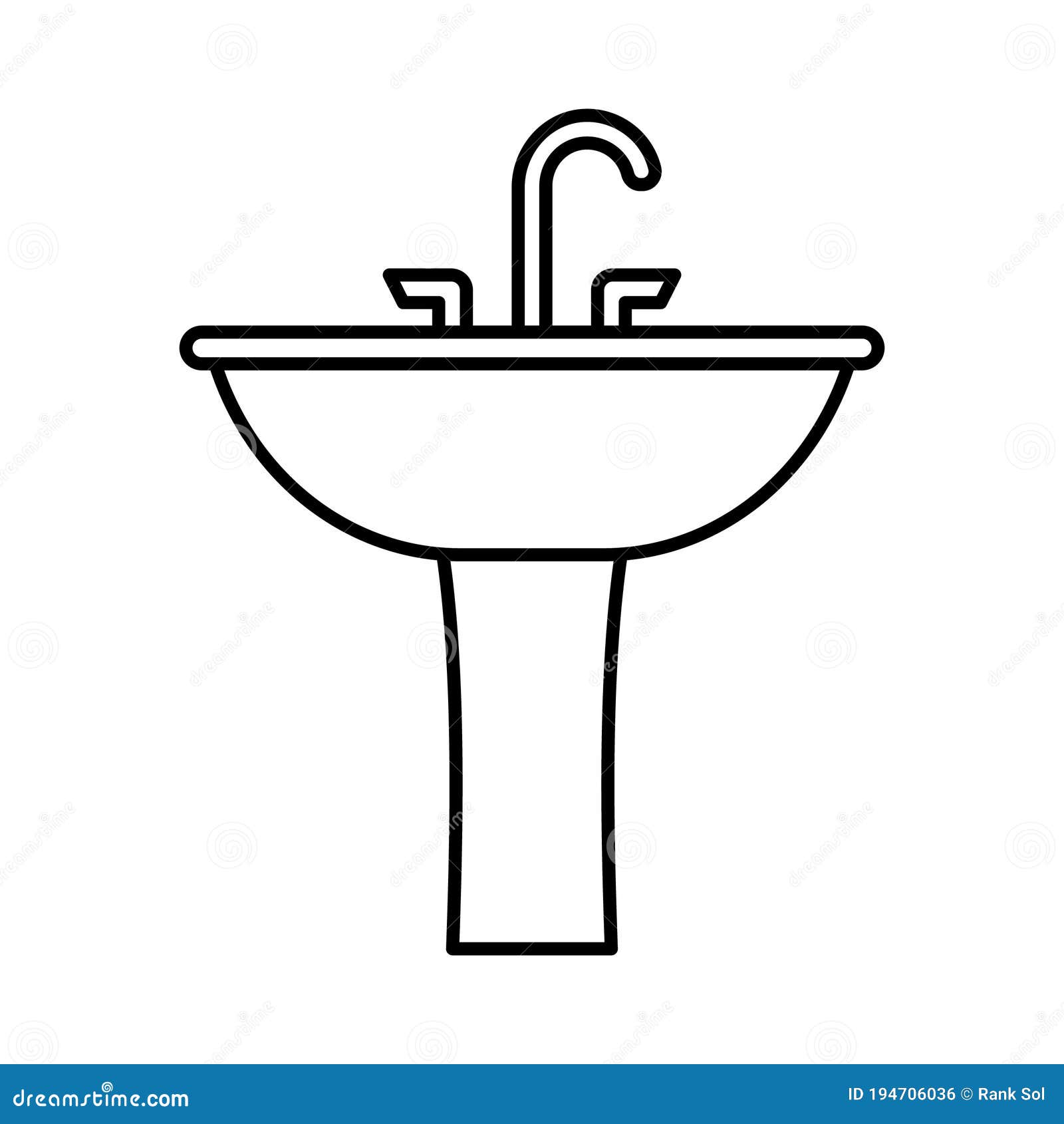 Basin Outline Vector Icon Which Can Easily Modify or Edit Stock Vector ...