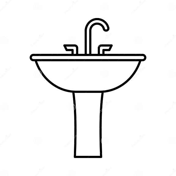 Basin Outline Vector Icon Which Can Easily Modify or Edit Stock Vector ...