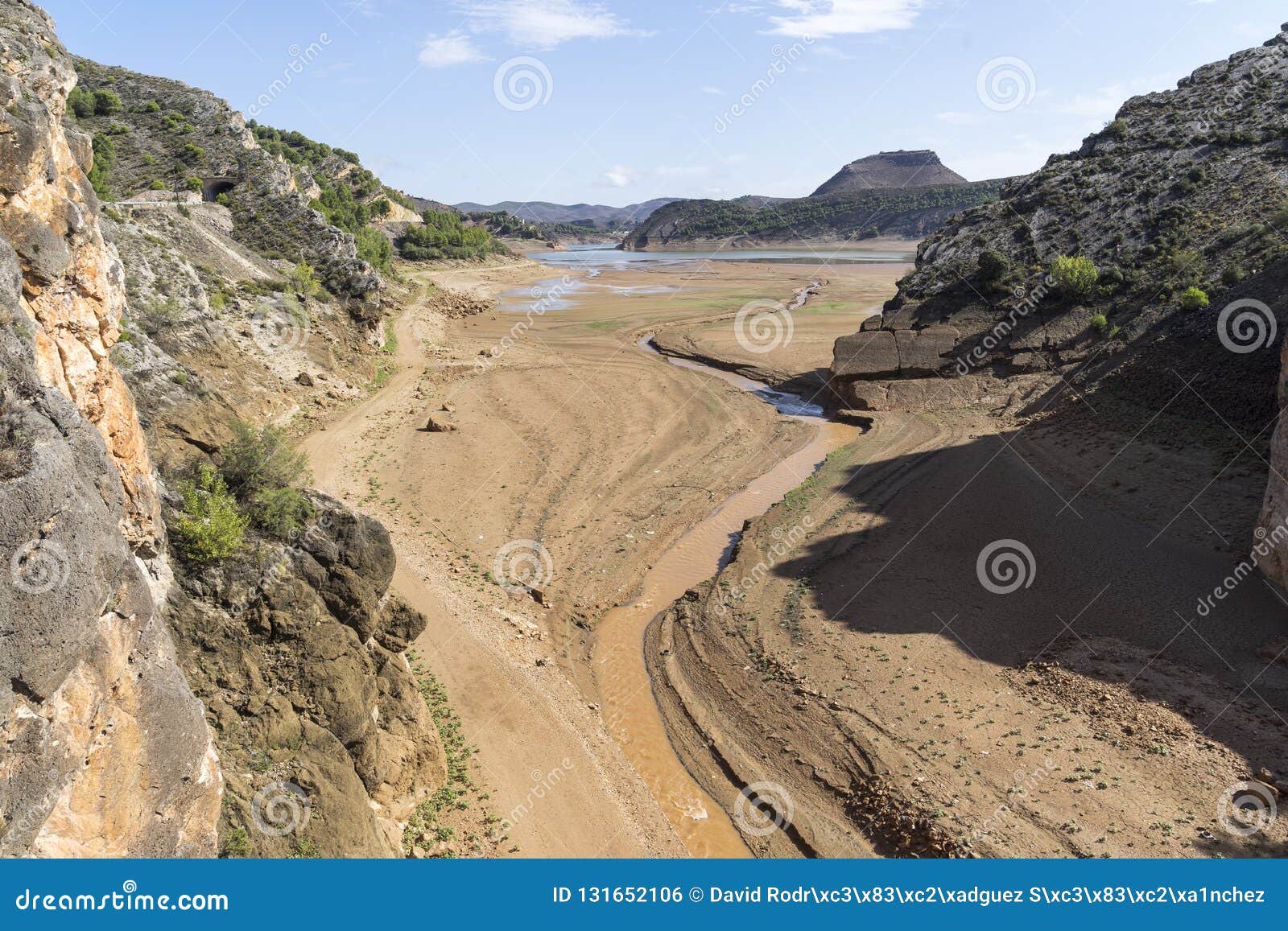 Basin of a Reservoir almost Empty Due To the Drought. Stock Photo ...