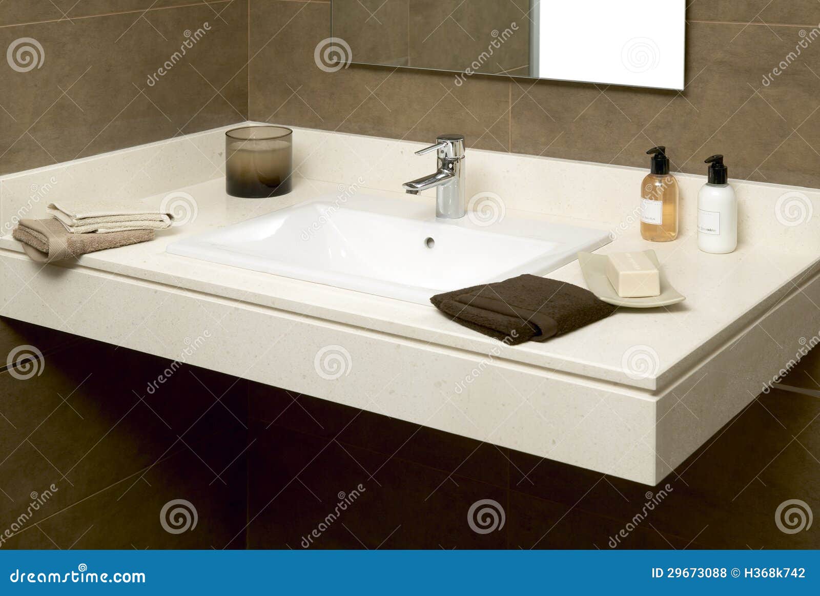 Basin with soap and towels stock photo. Image of sink - 29673088