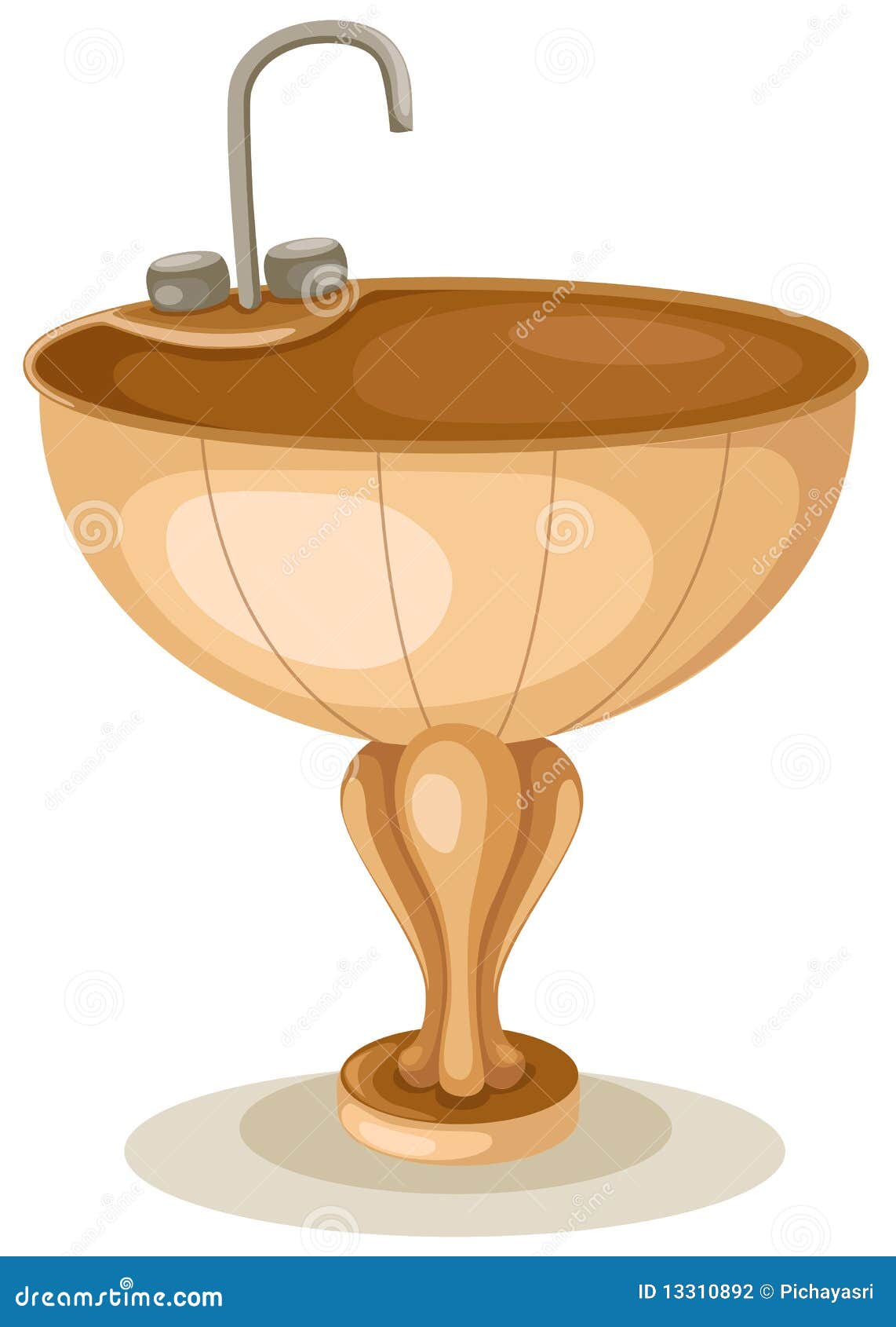 Basin with Tap Outdoor Garden Stock Vector - Illustration of facility ...