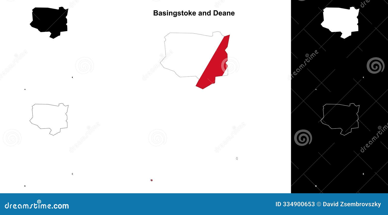 Basingstoke and Deane Outline Map Stock Illustration - Illustration of ...