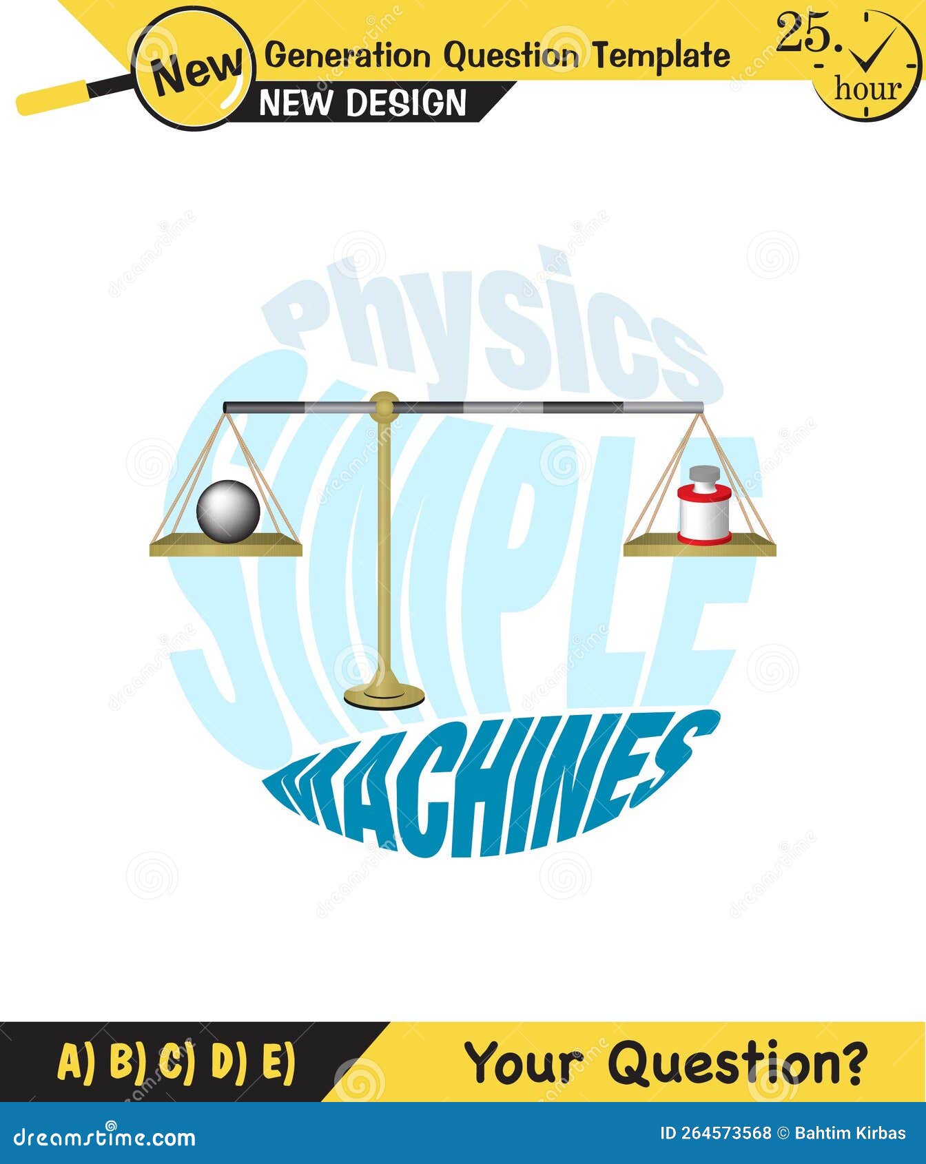 Physics, Equal Arm Scales, Next Generation Question Template Stock ...