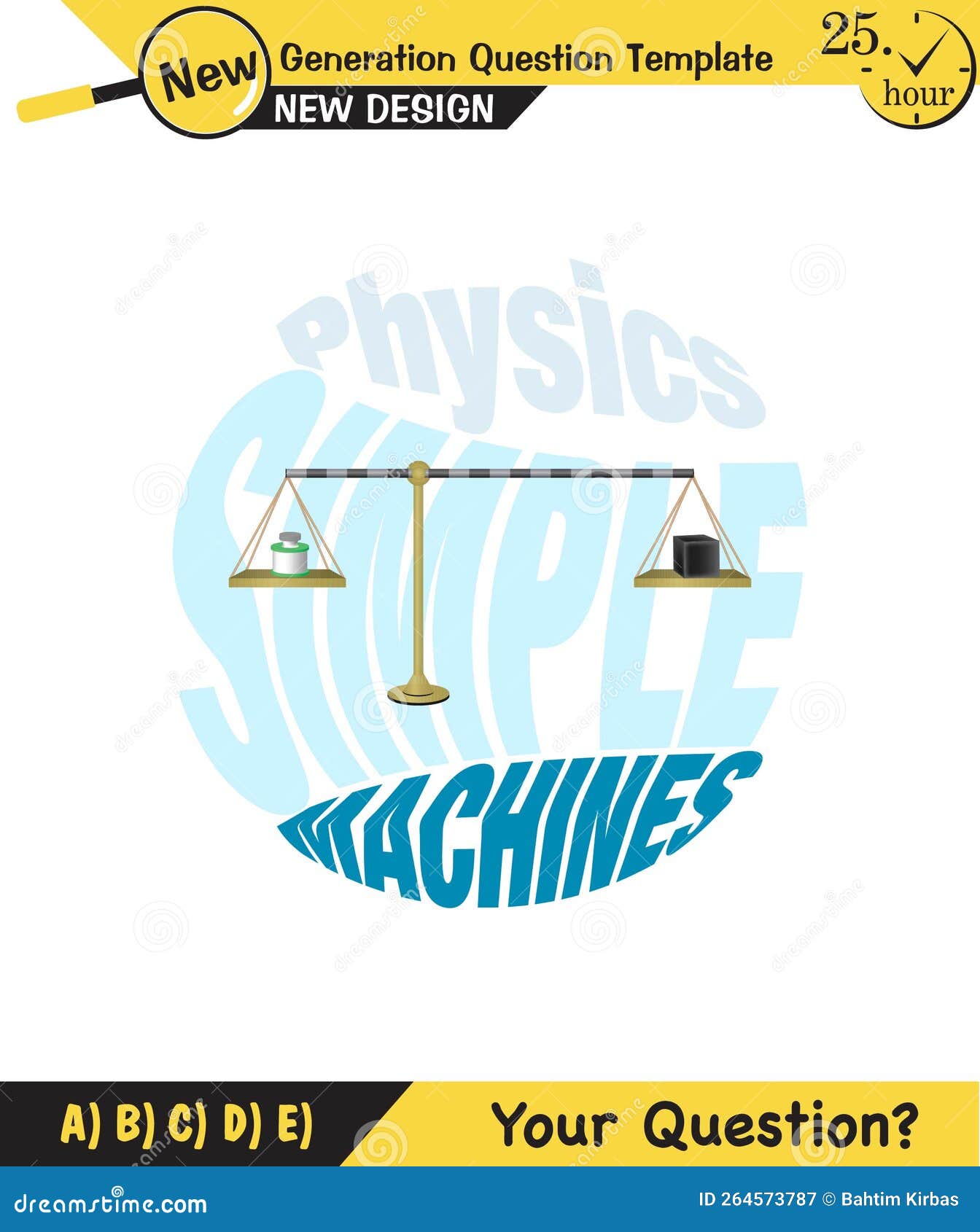 Physics, Equal Arm Scales, Next Generation Question Template Stock ...