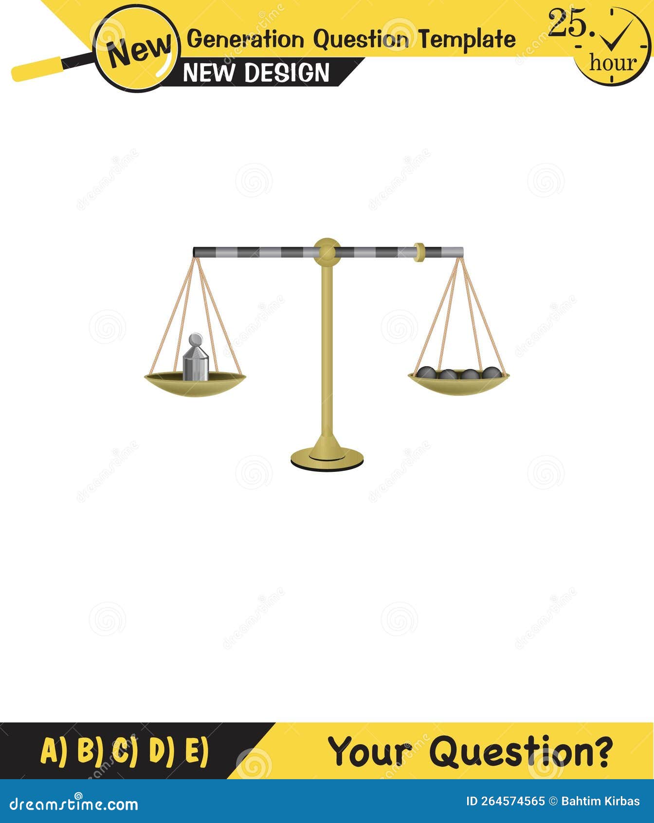 Physics, Equal Arm Scales, Next Generation Question Template Stock ...