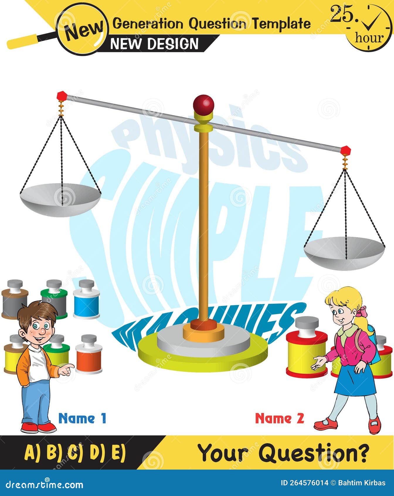 Physics, Equal Arm Scales, Next Generation Question Template Stock ...