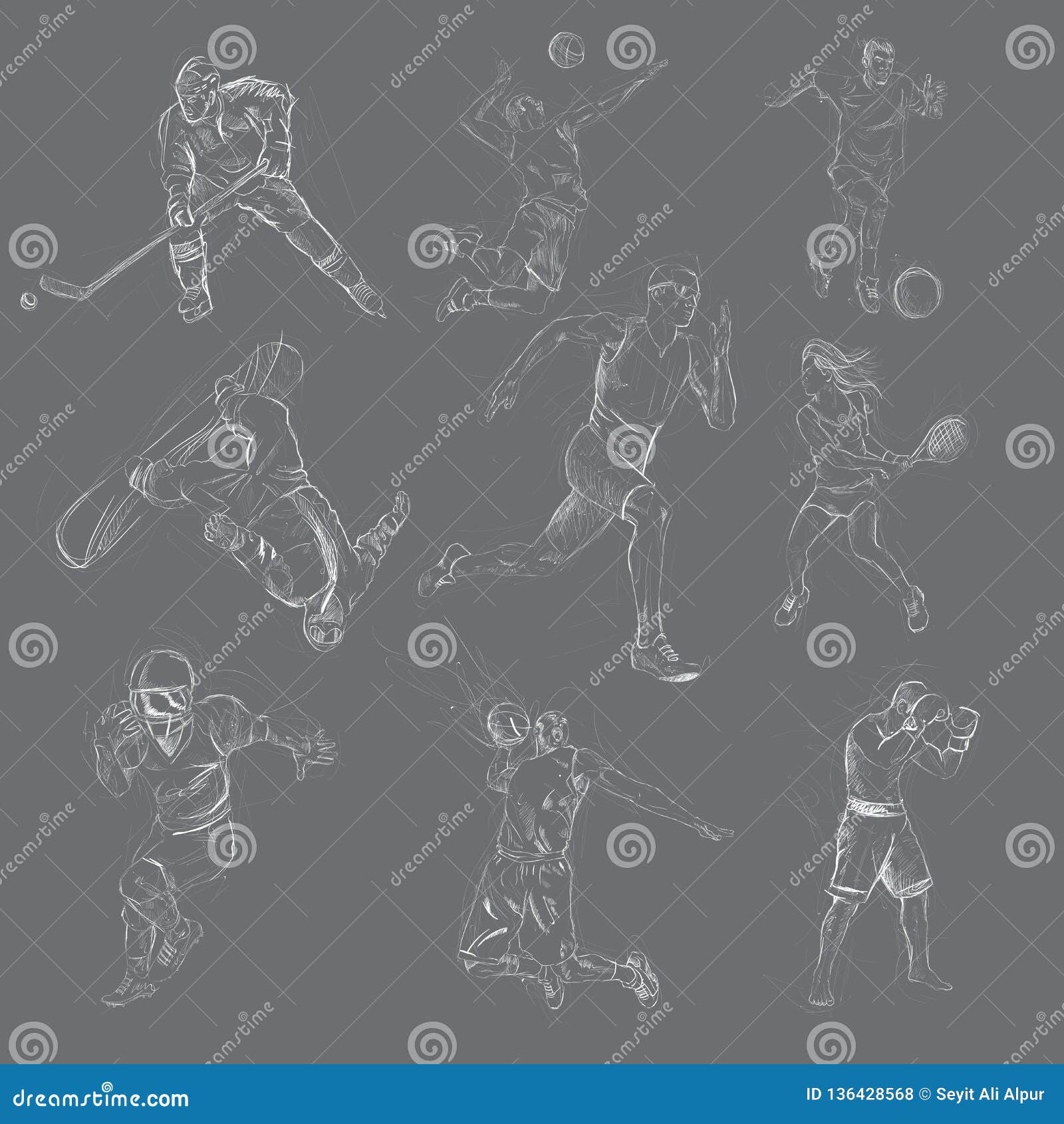 Sport Mix - an Hand Drawn Vector Collection Stock Vector - Illustration ...
