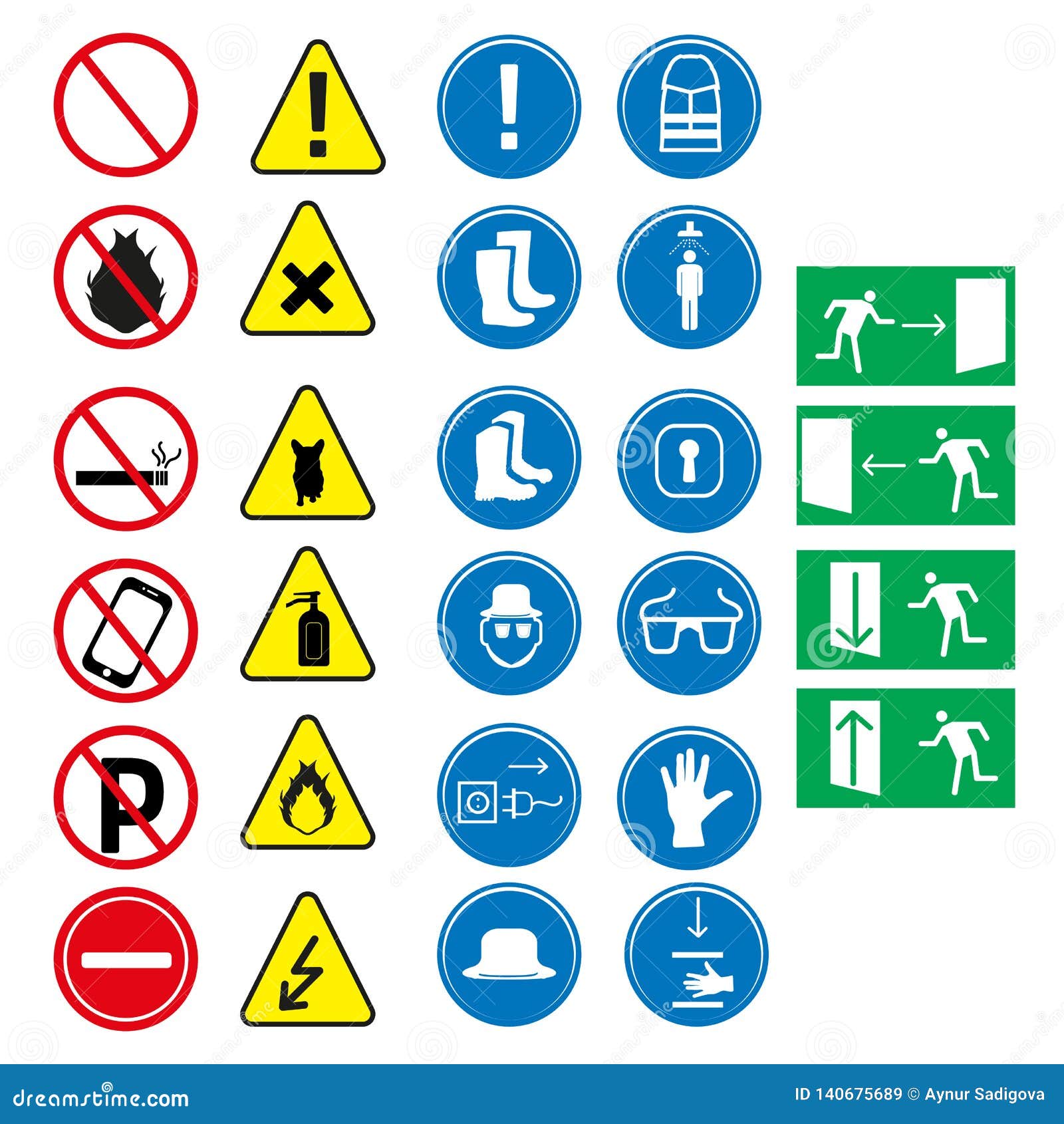 Job Safety Equipment Icons Set.design Vector Illustration Design Stock ...